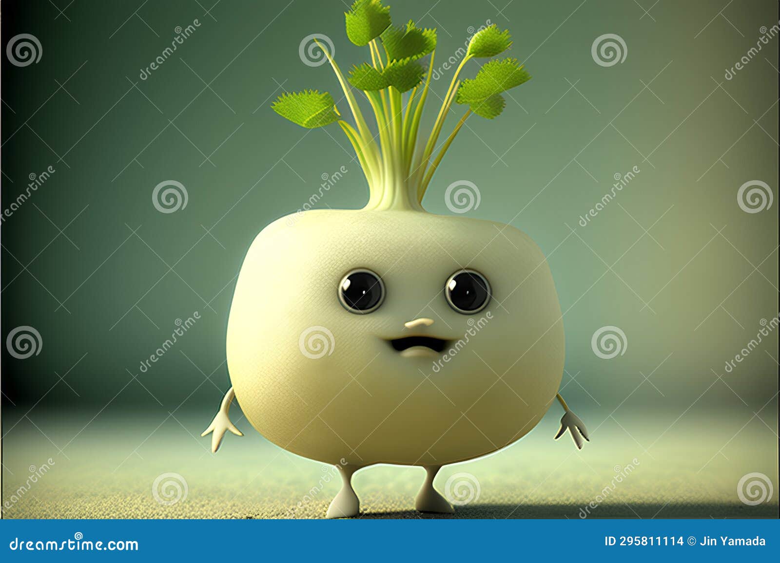 Cute Turnip Character with a Sad Expression. 3d Rendering Stock ...