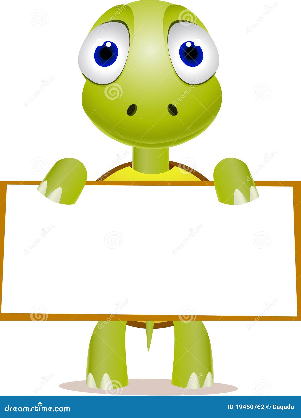 Cute turtle and blank sign stock vector. Illustration of showing - 19460762