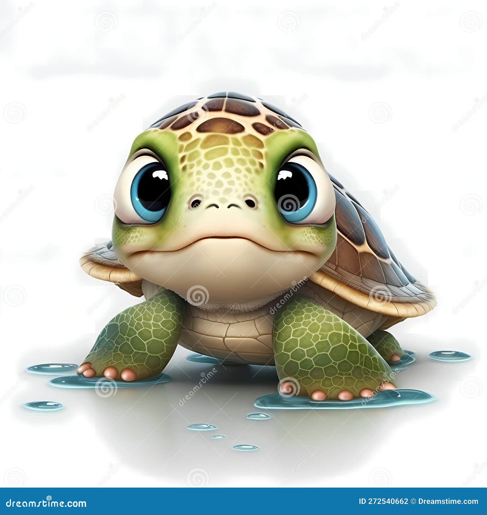 Cute Turtle Cartoon. Generative AI Stock Illustration - Illustration of ...
