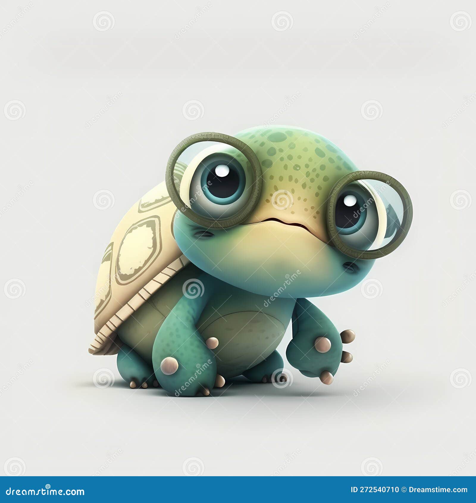 Cute Turtle Cartoon. Generative AI Stock Illustration - Illustration of ...