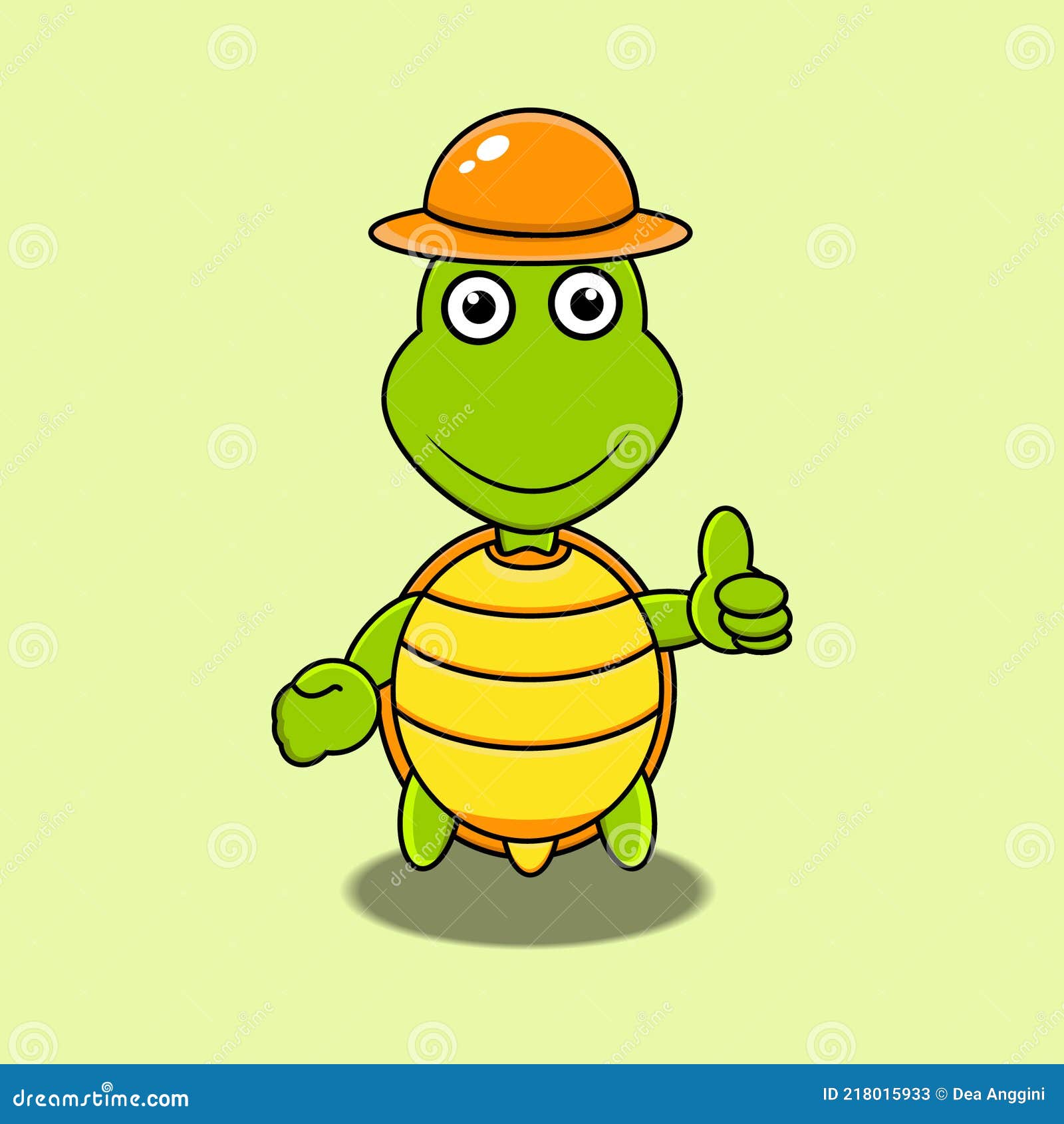Cute Turtle Character with Simple Concept Stock Vector - Illustration ...