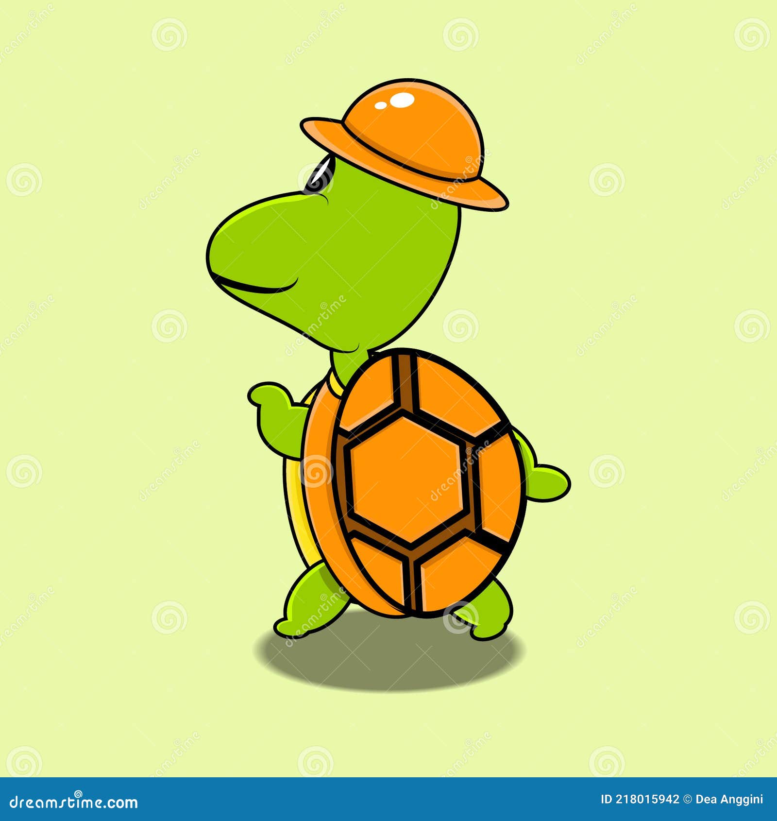 Cute Turtle Character with Simple Concept Stock Vector - Illustration ...