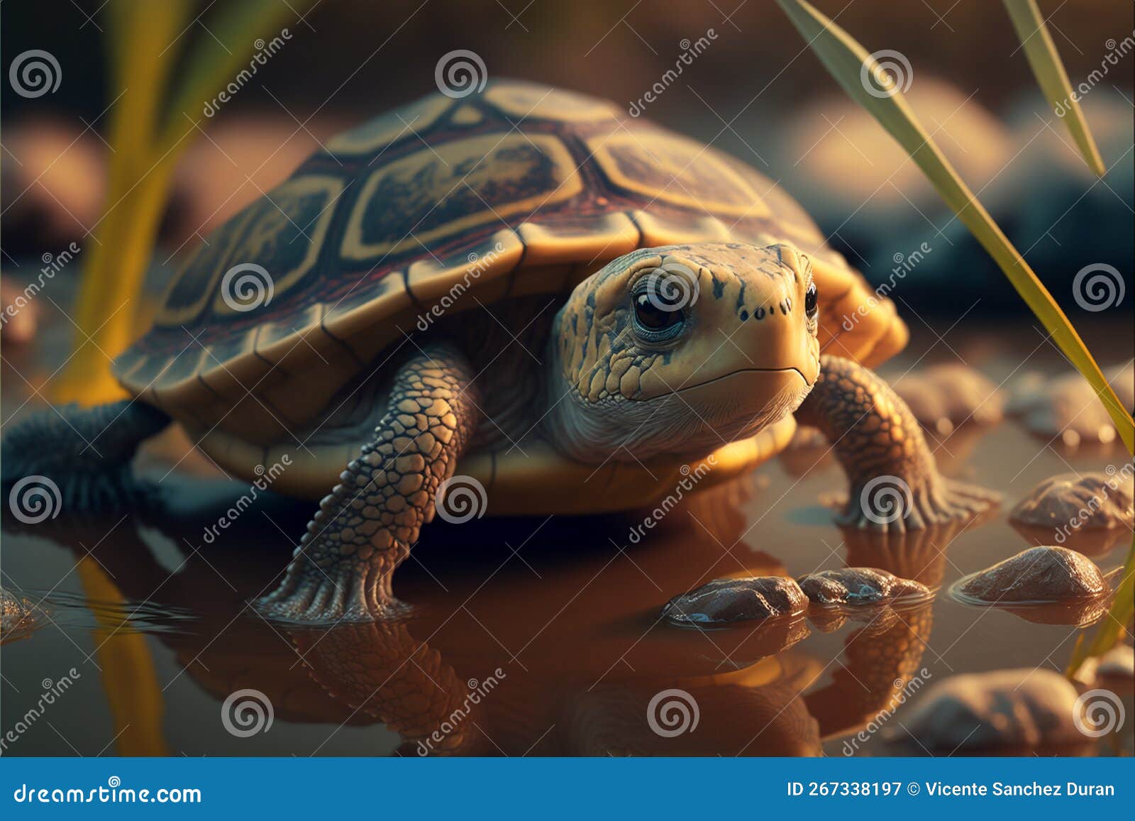 Cute Turtle Closeup, GENERATIVE AI Stock Illustration - Illustration of ...
