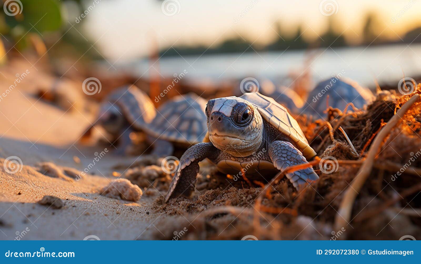 Cute Turtle Crawling on Sand, Enjoying Tropical Climate and Sunlight ...