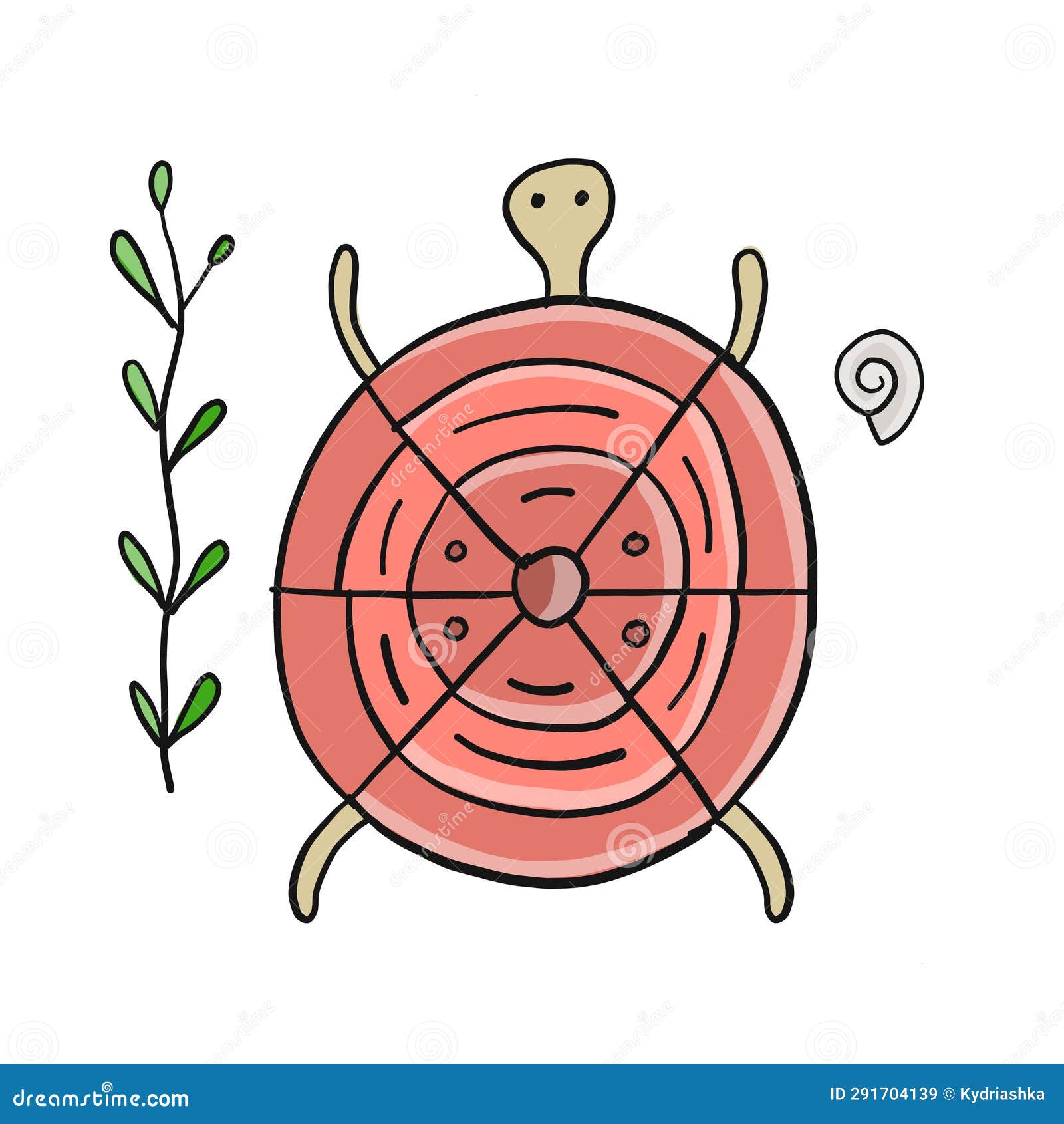 Cute Turtle Design. Tortoise Art Print Isolated on White Stock ...