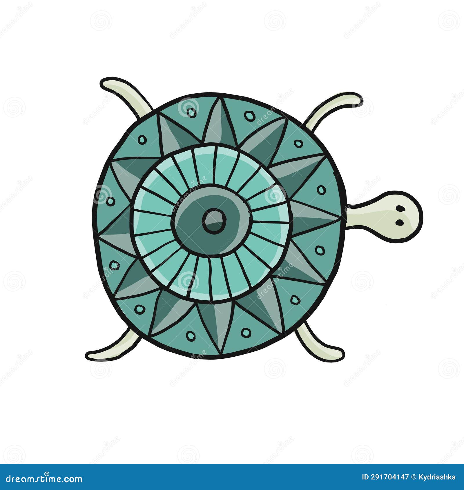 Cute Turtle Design. Tortoise Art Print Isolated on White Stock Vector ...