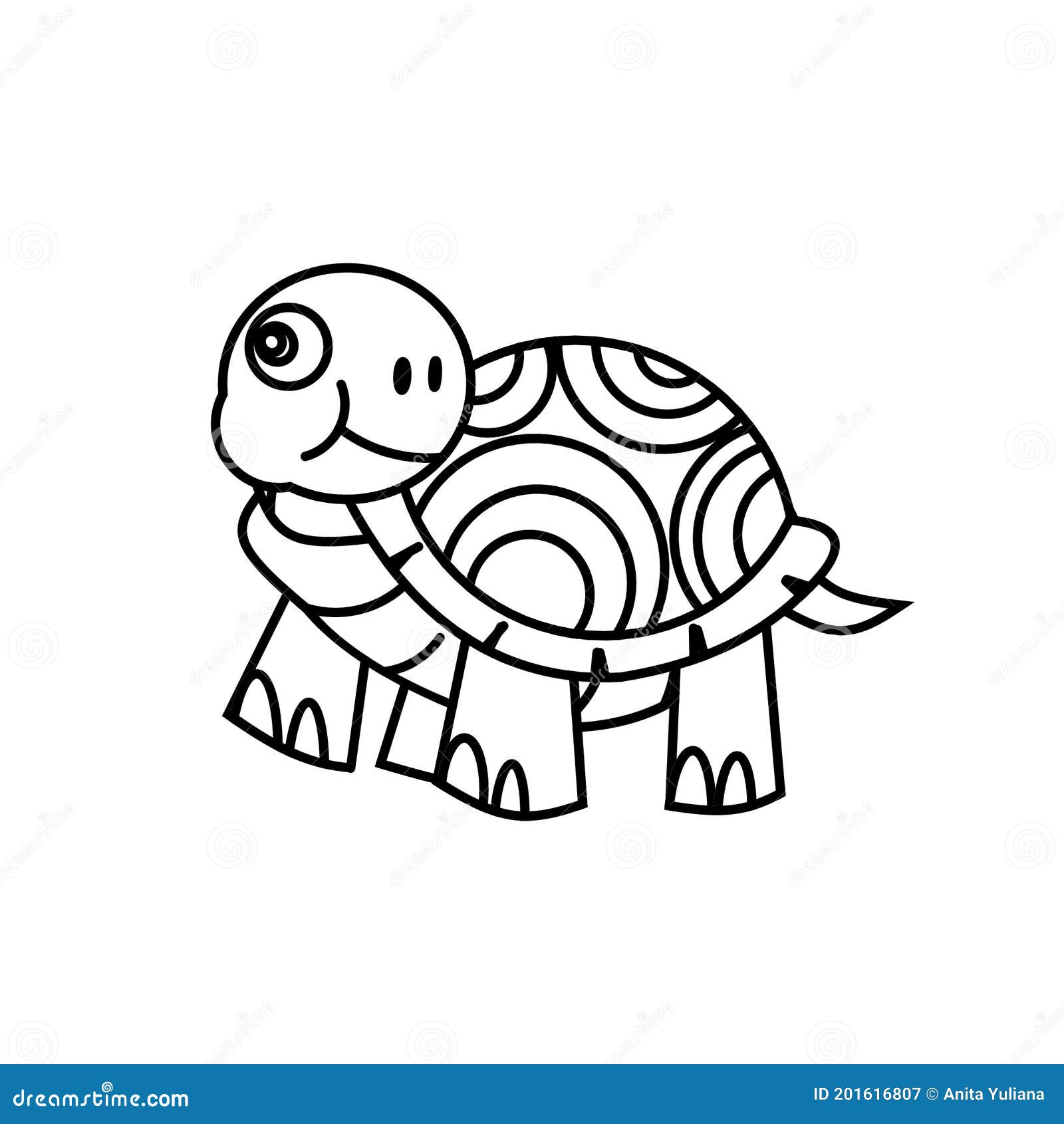 Printable Tortoise Coloring Page for Kids Stock Illustration ...