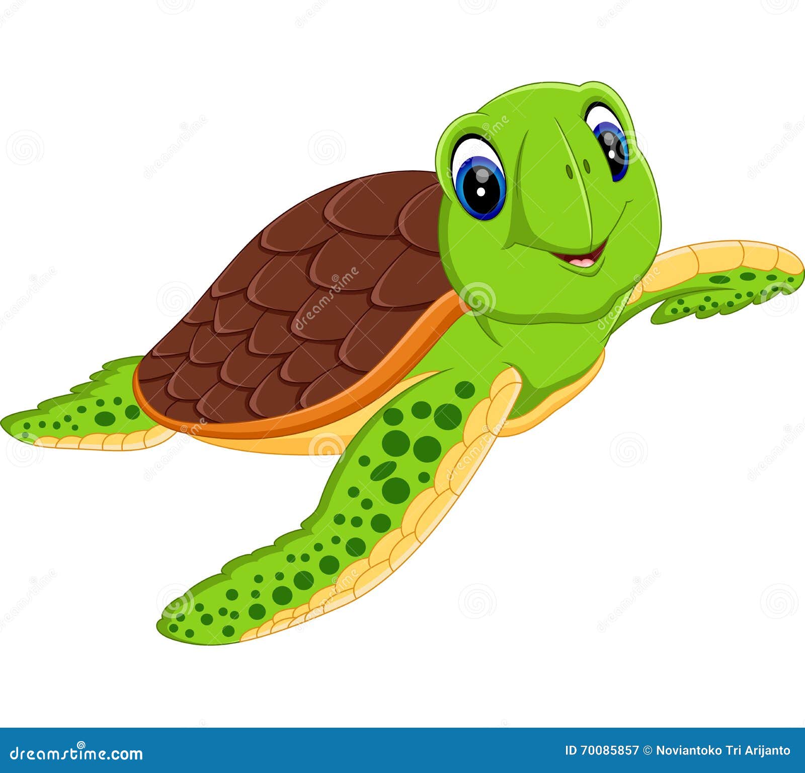 Cute Turtle Cartoon Posing Vector Illustration | CartoonDealer.com ...