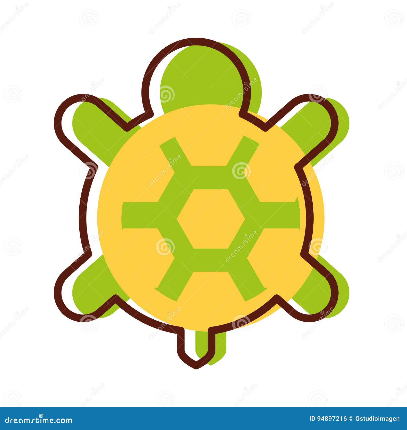Cute turtle isolated icon stock vector. Illustration of sign - 94897216