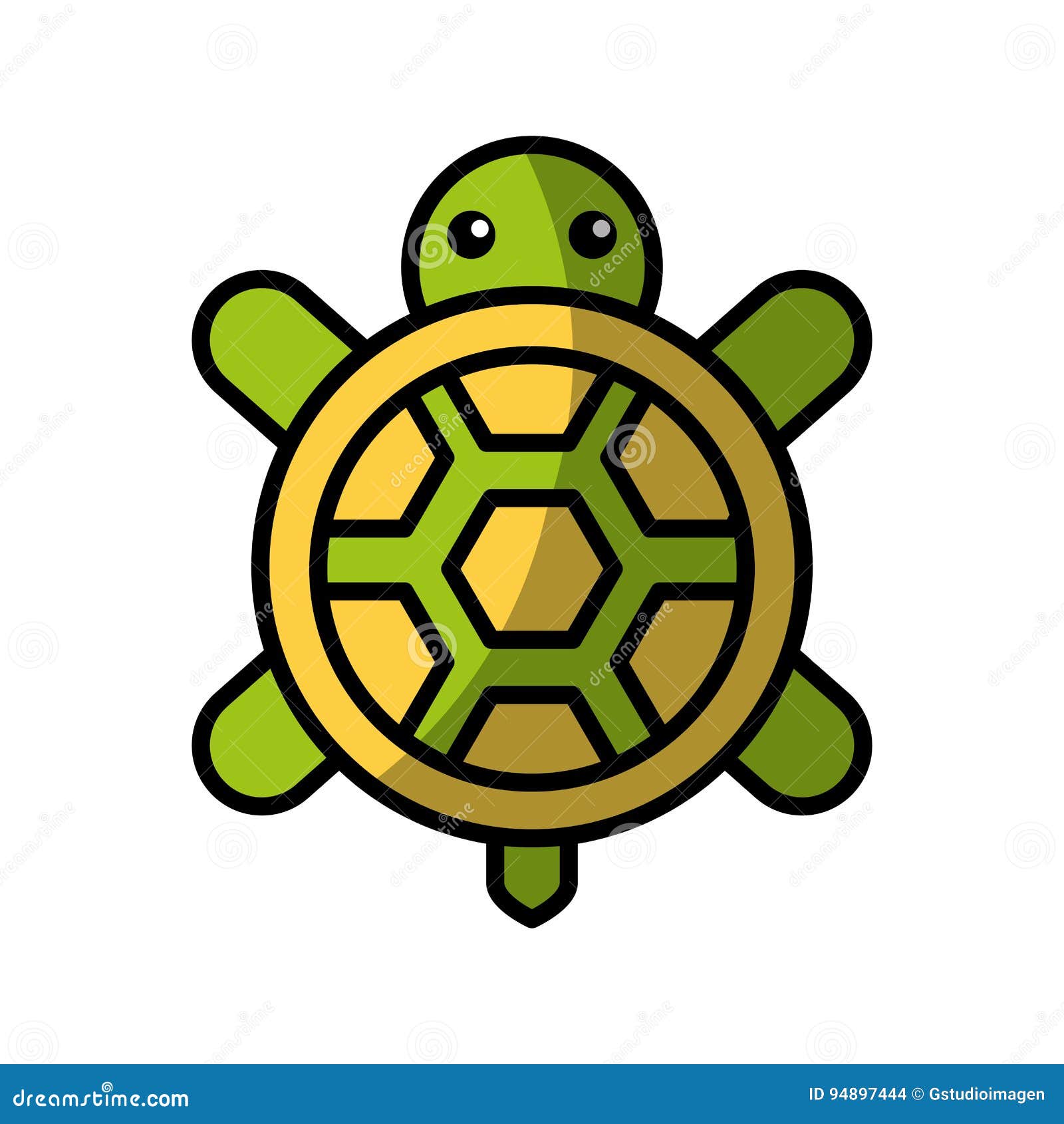 Cute turtle isolated icon stock vector. Illustration of aquatic - 94897444