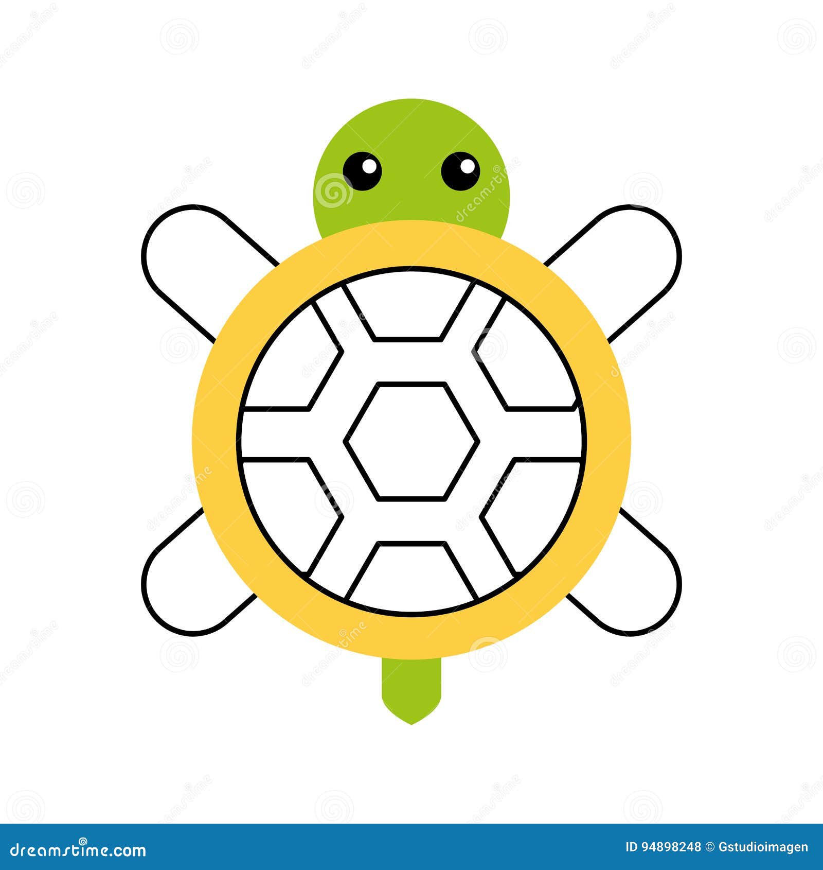 Cute turtle isolated icon stock vector. Illustration of sign - 94898248
