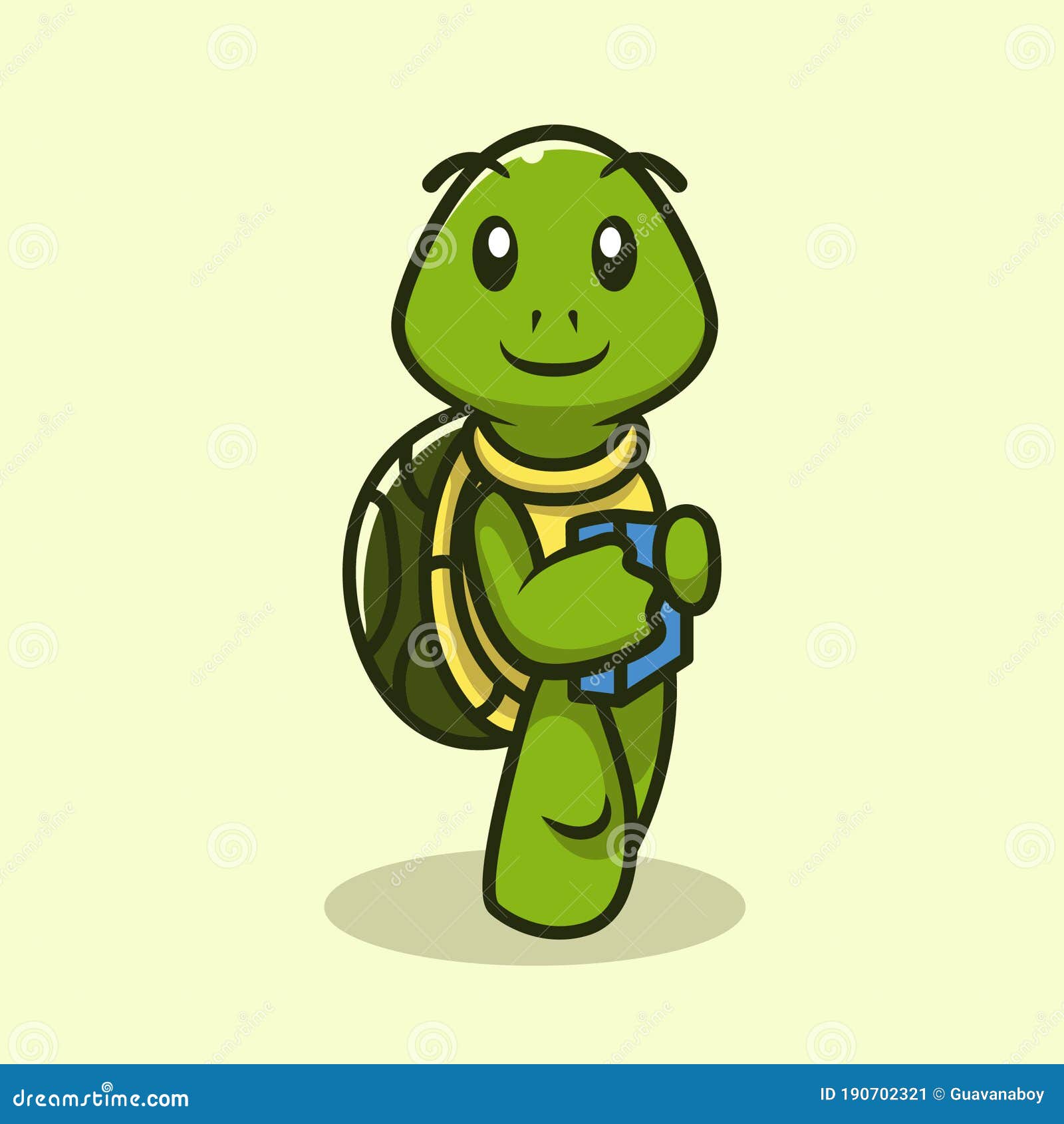 Cute Turtle Mascot Vector Design Illustration Stock Vector ...