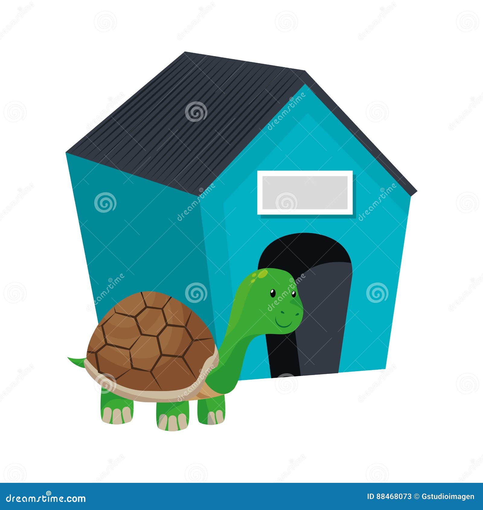 Cute Turtle Pet Isolated Icon Stock Vector - Illustration of cartoon ...