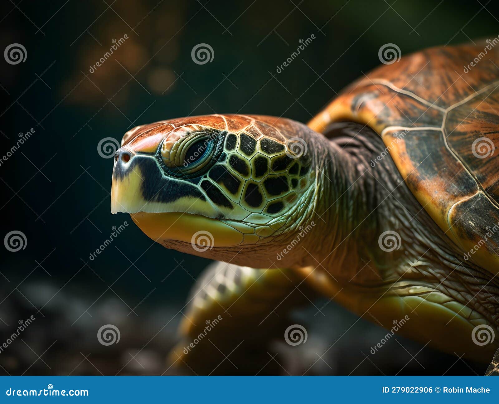 A Cute Turtle Relaxing on Land in the Nature Stock Illustration ...