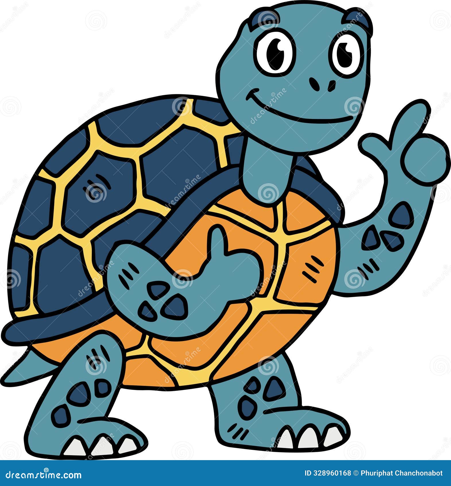 A Cute Turtle with a Smile on Its Face Stock Vector - Illustration of ...