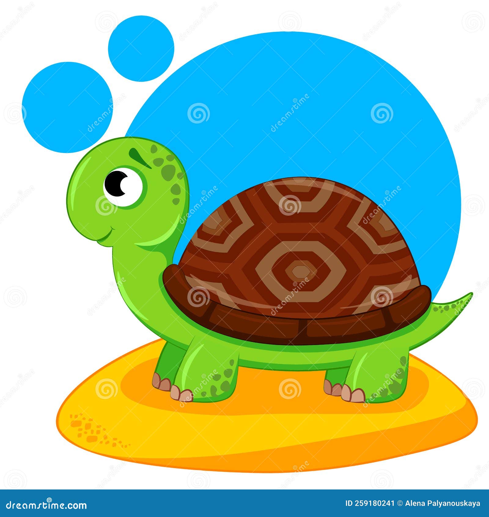 A Cute Turtle is Standing on the Sand Stock Vector - Illustration of ...