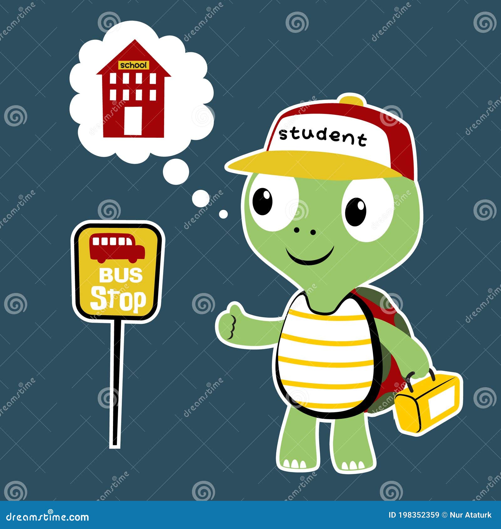 Turtle Stop Ocean Plastic Pollution Concept Vector Illustration ...