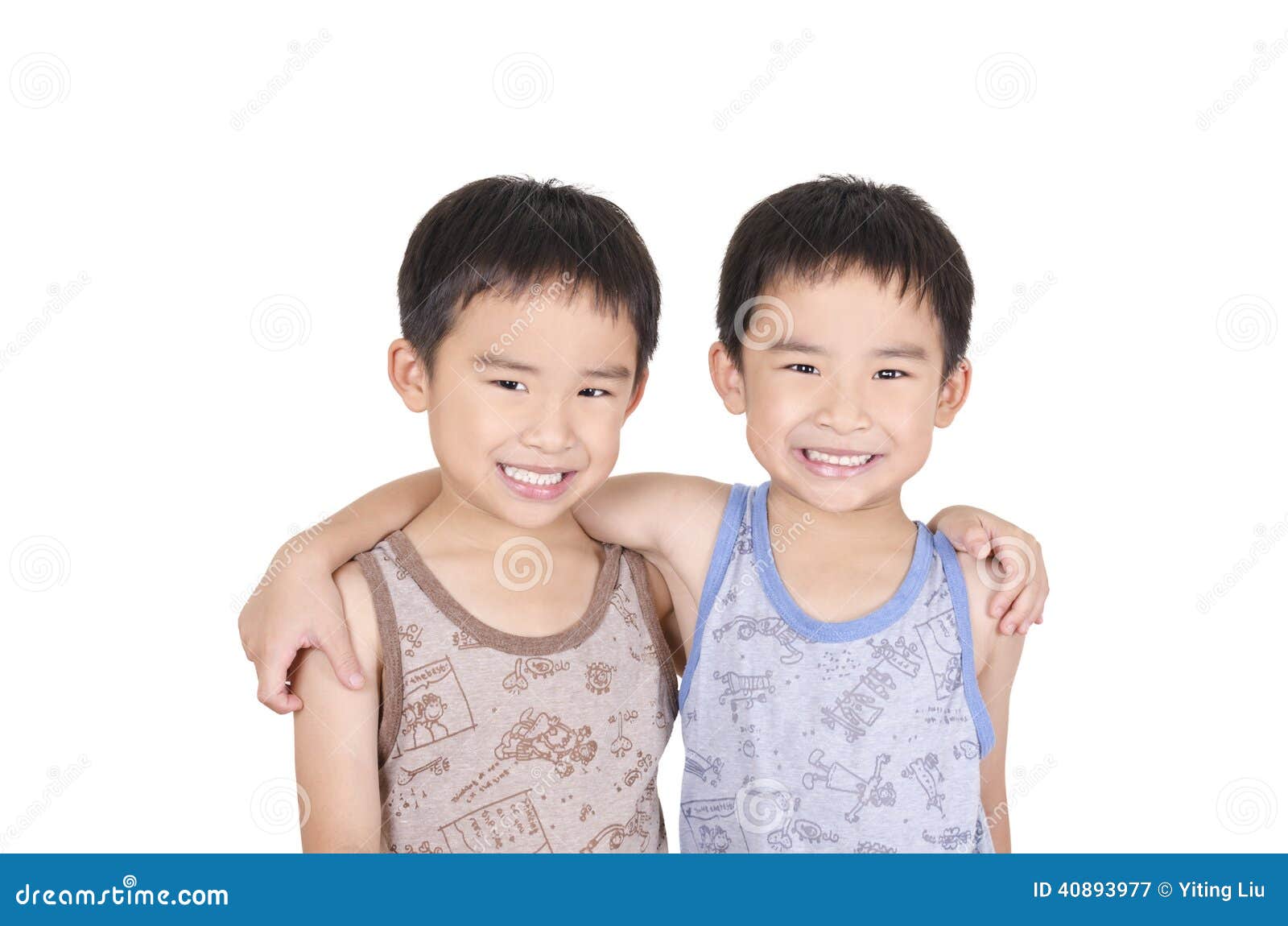 Cute twins smiling stock image. Image of indoor, preschooler - 40893977