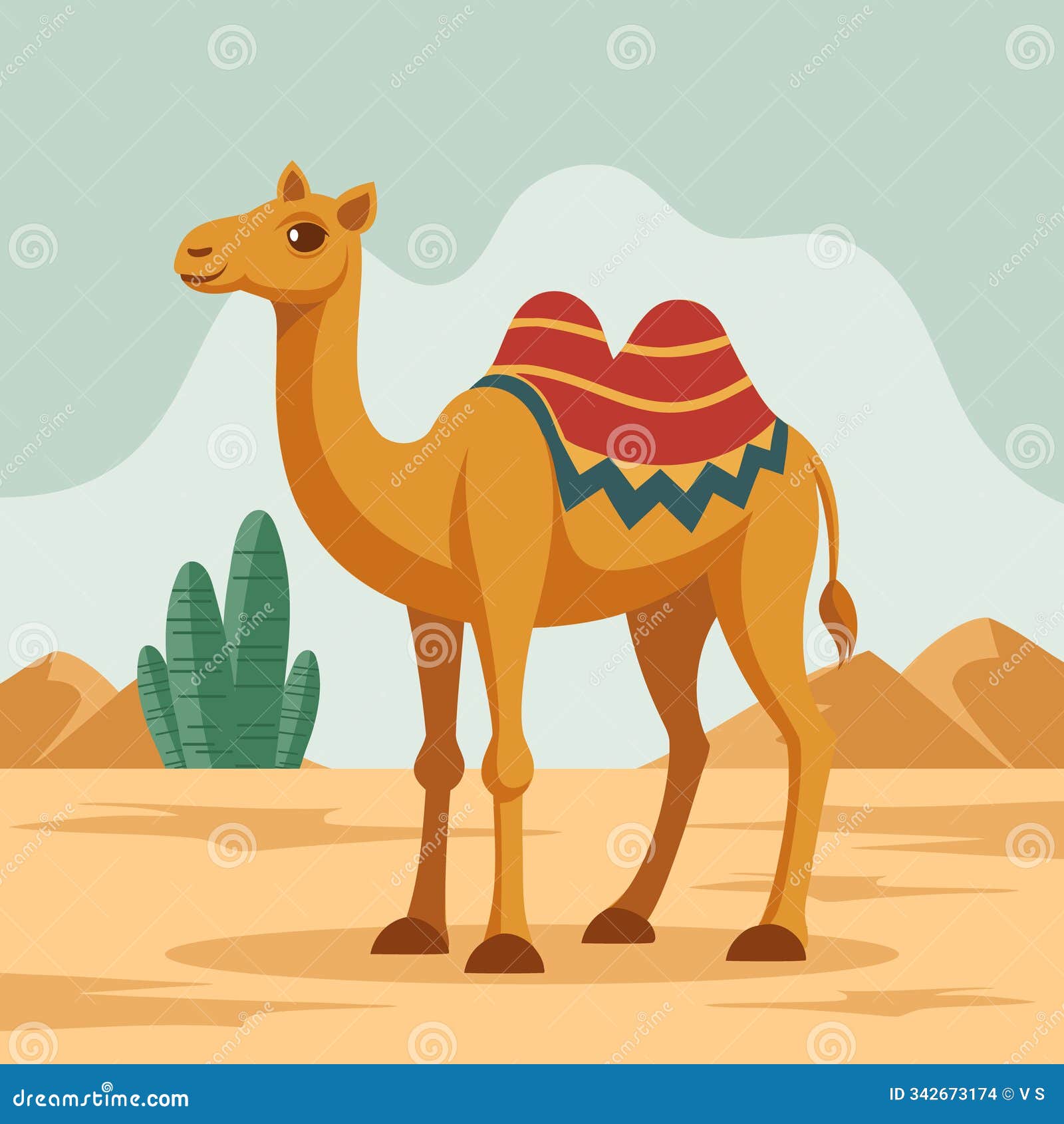 One Humped Camel Standing Side View Line Icon Vector Illustration ...