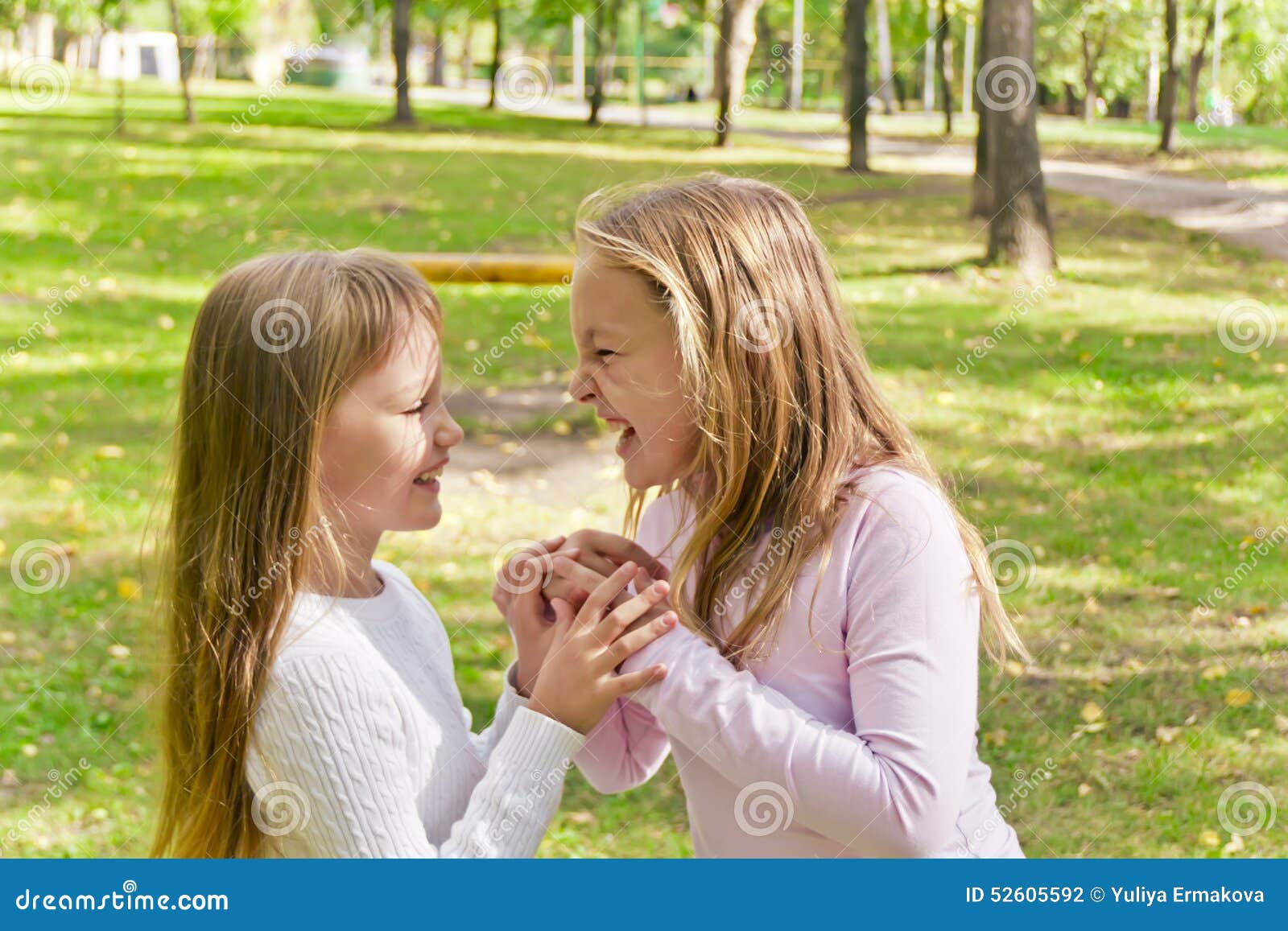 Cute two playing girls stock photo. Image of white, sport - 52605592