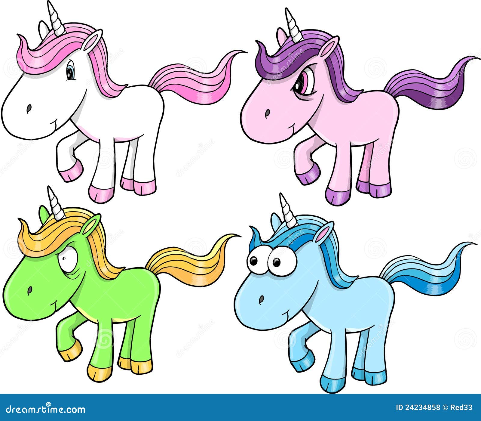 Cute Unicorn Set stock vector. Illustration of unicorn - 24234858