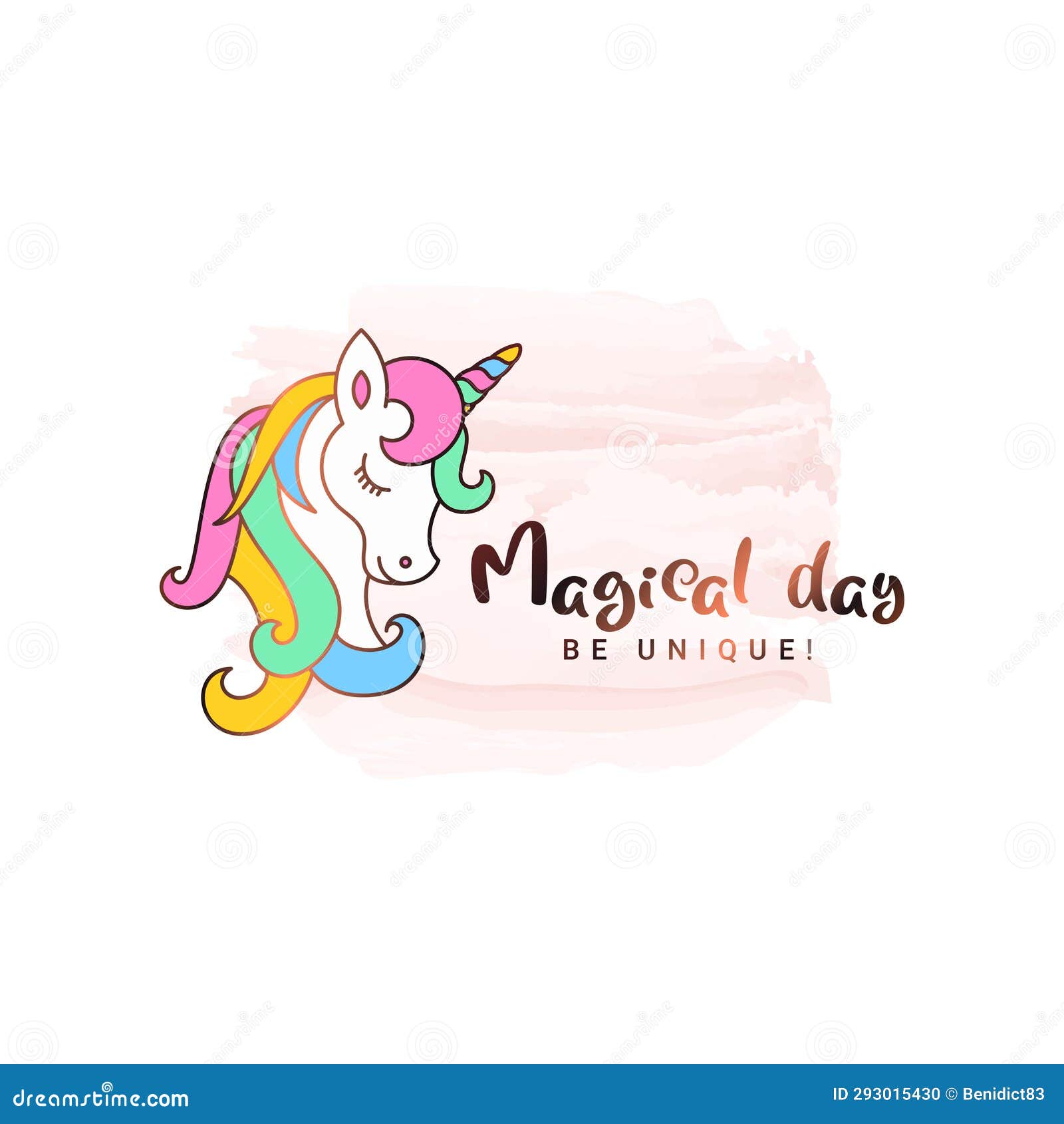 Cute Unicorn Vector Logo on White Background Stock Illustration ...