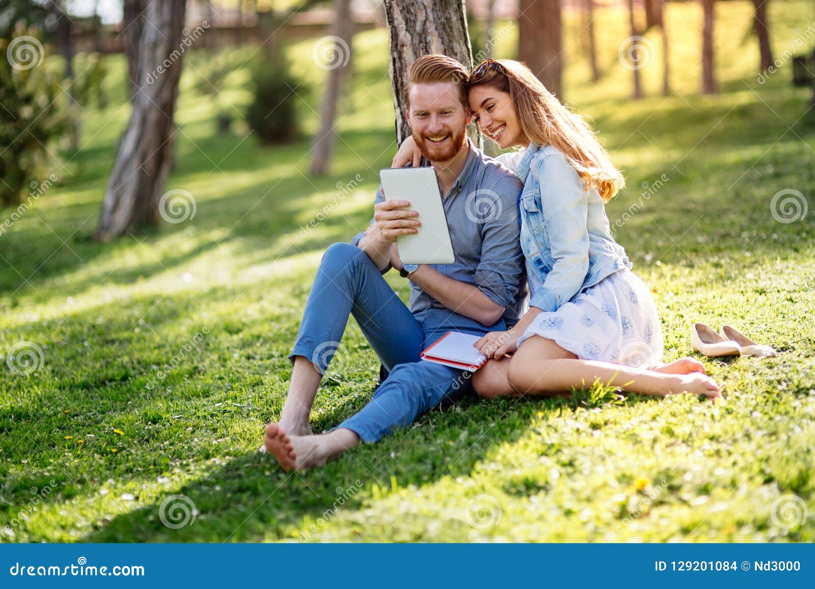 Cute University Students Studying Stock Photo - Image of holding ...