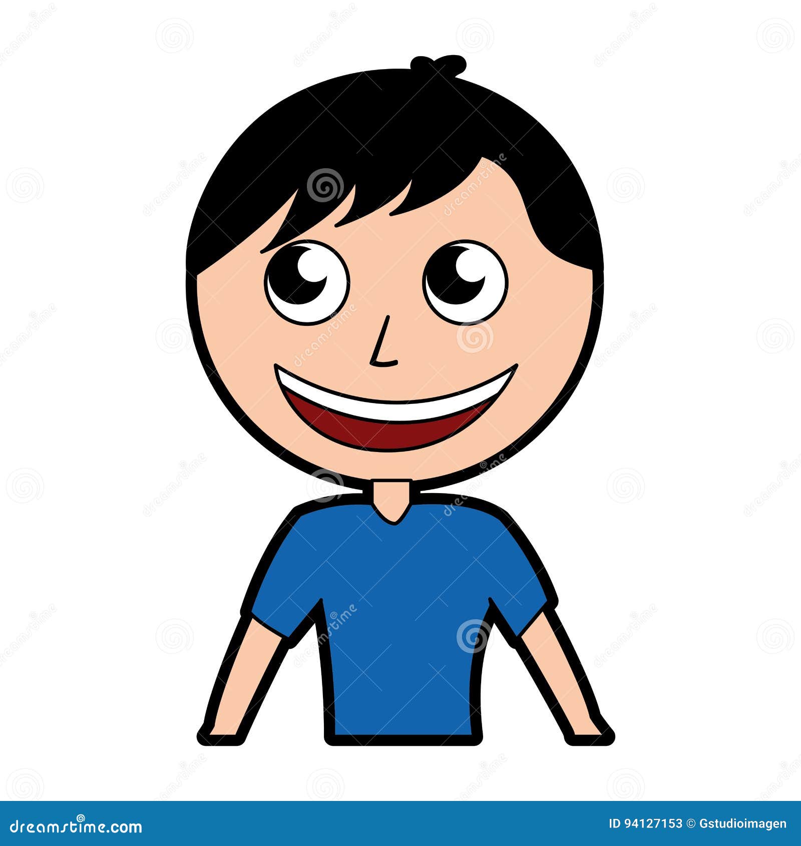 Cute Upper Body Man Cartoon Stock Vector - Illustration of fitness ...