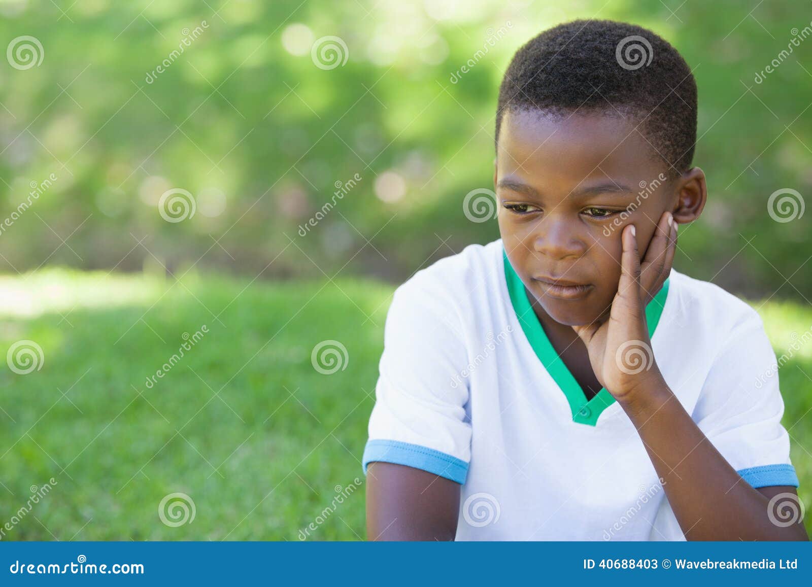 Cute Upset Boy Thinking In The Park Royalty-Free Stock Photo ... Cute Upset Boy Thinking In The Park Royalty-Free Stock Photo ...