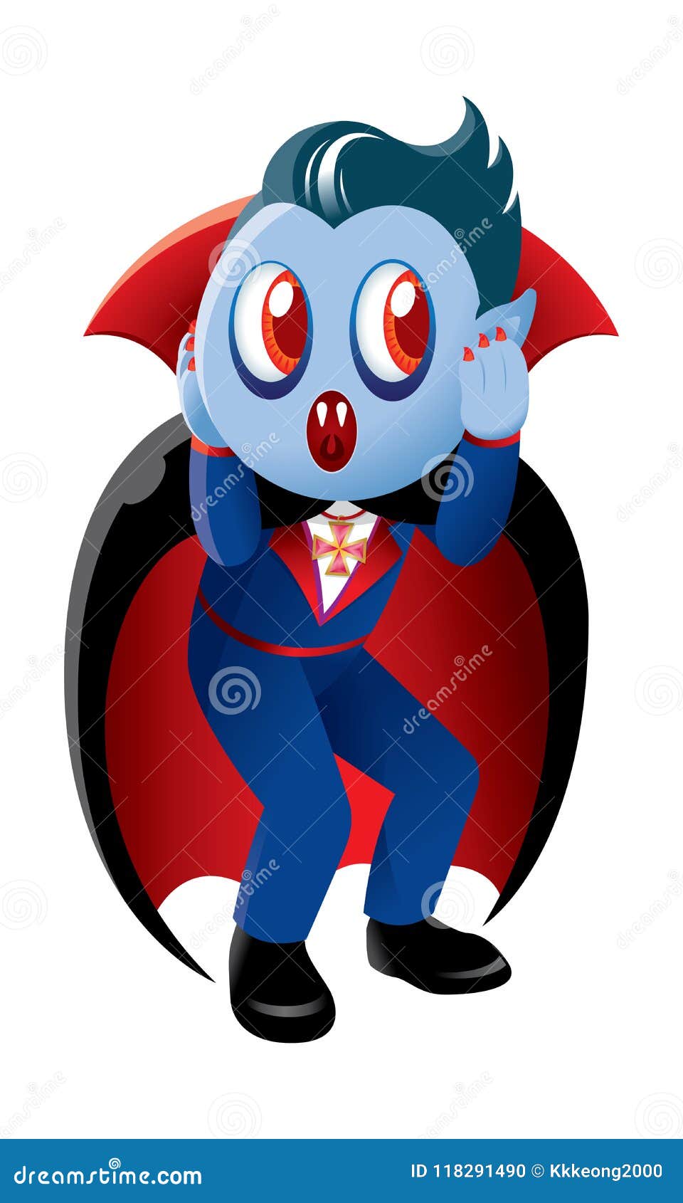 A Cute Vampire in White Background. Isolated. Stock Illustration ...