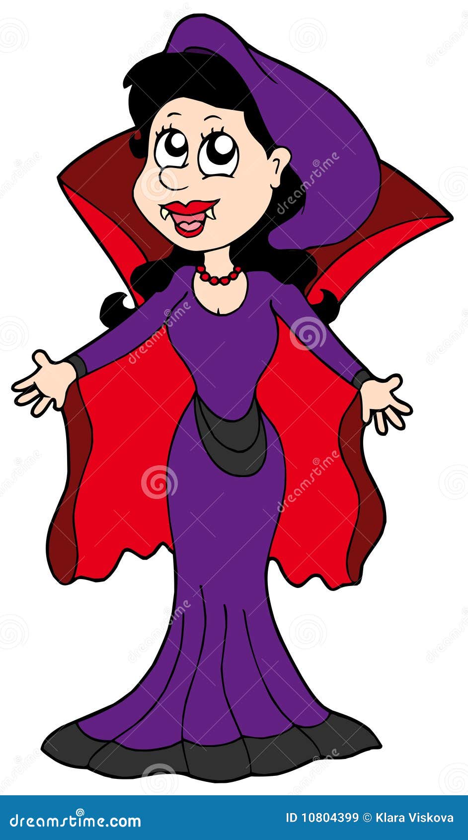 Cute vampire woman stock vector. Illustration of smile - 10804399