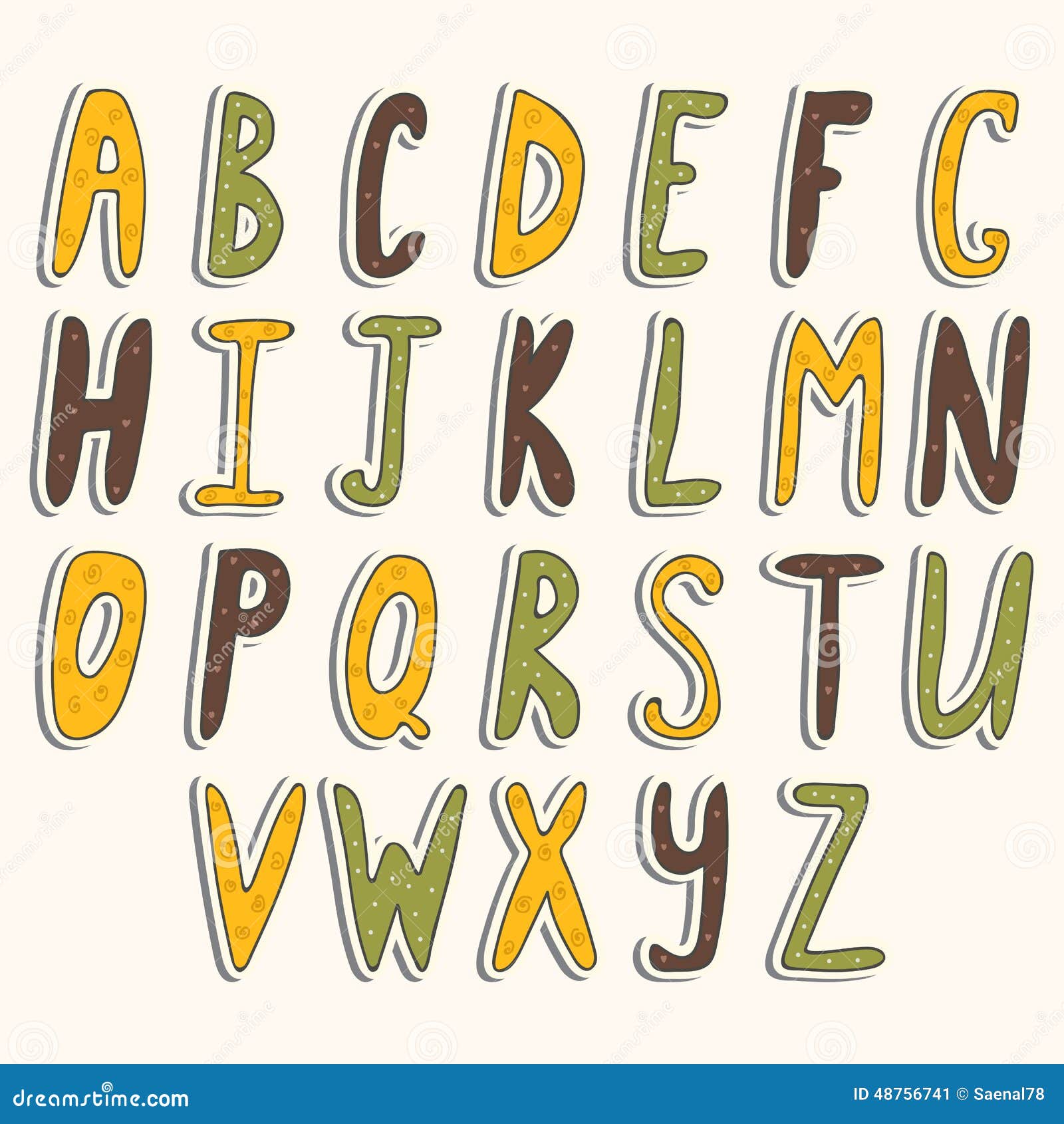 Cute Vector Alphabet. Cartoon Alphabet Design. | CartoonDealer.com ...
