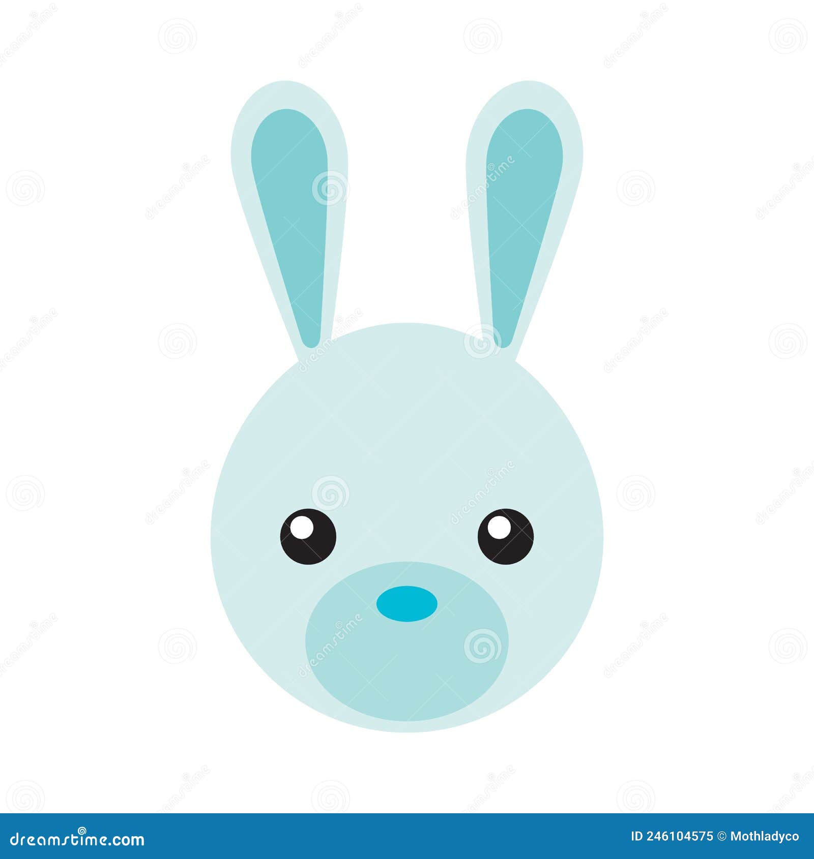 Cute Vector Bunny Head, Rabbit Stock Vector - Illustration of element ...