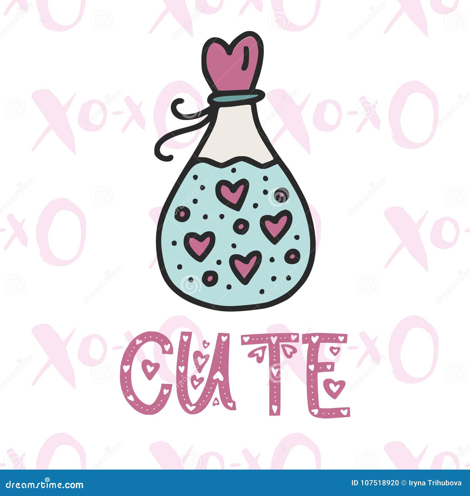 Cute Vector Card. Cartoon Illustration. Stock Vector - Illustration of cartoon, greeting: 107518920