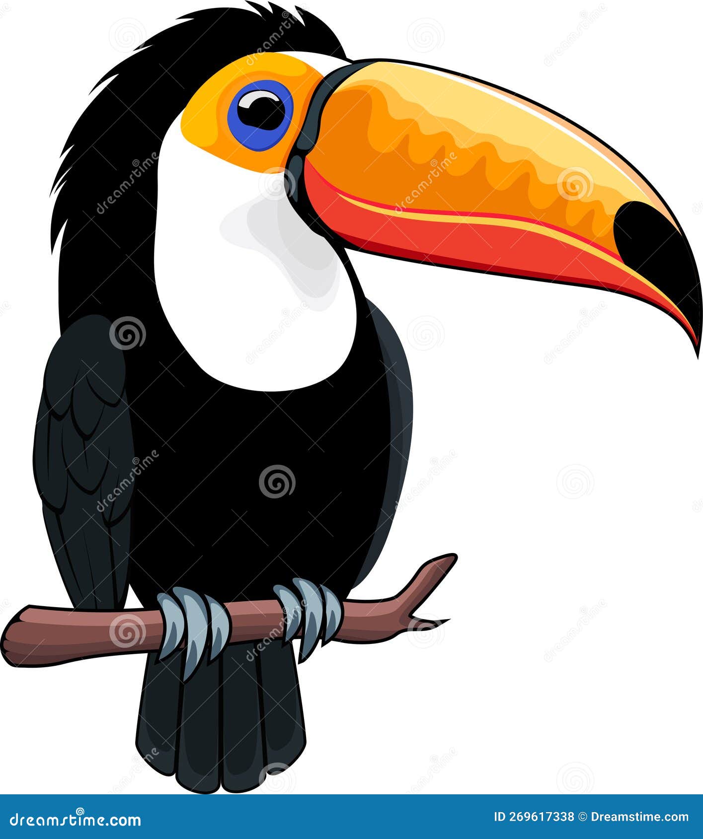 Cute Vector Cartoon Toco Toucan Sticker Stock Vector - Illustration of ...