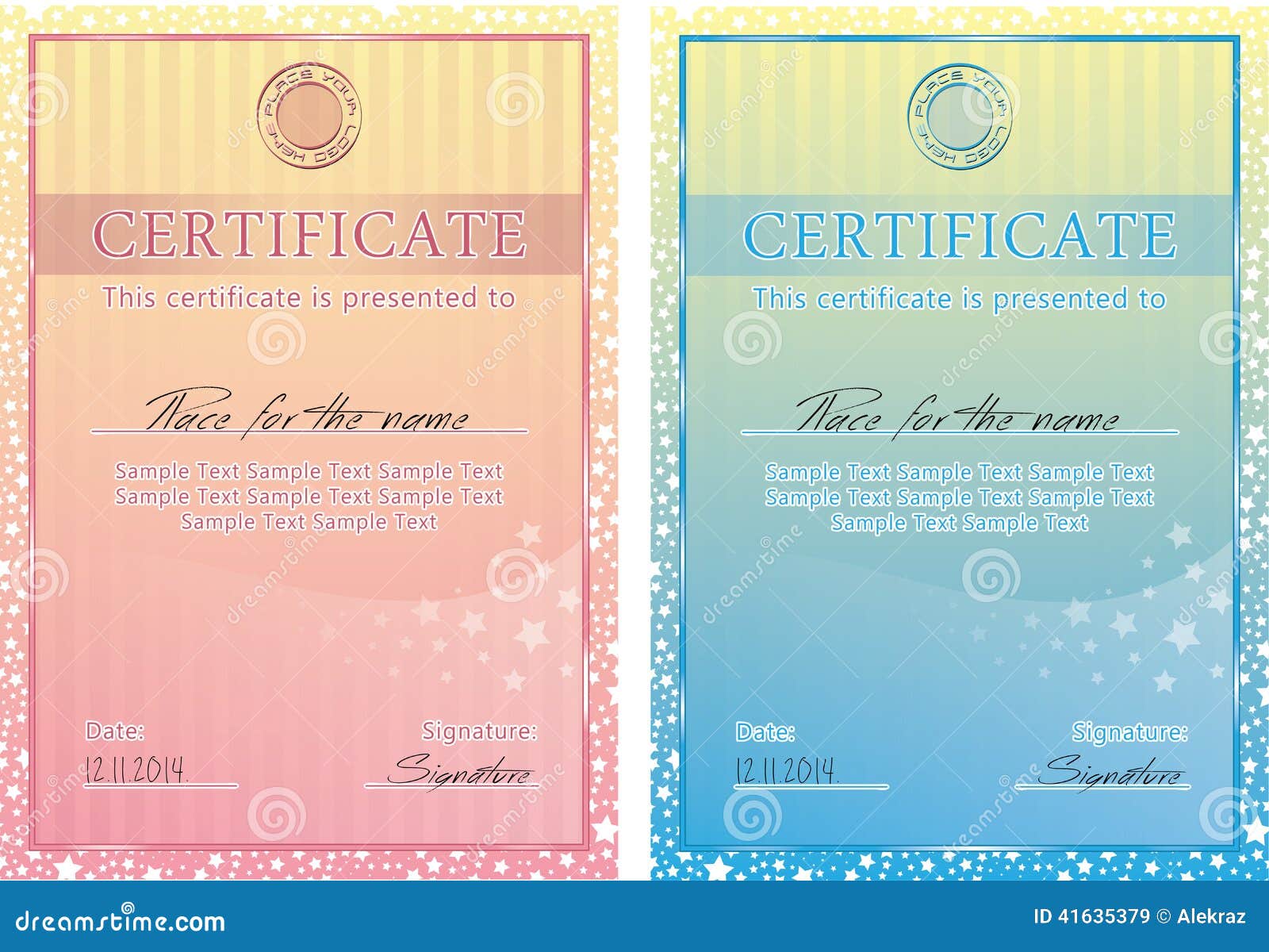 Cute Vector Certificate Poster Stock Vector - Illustration of color ...