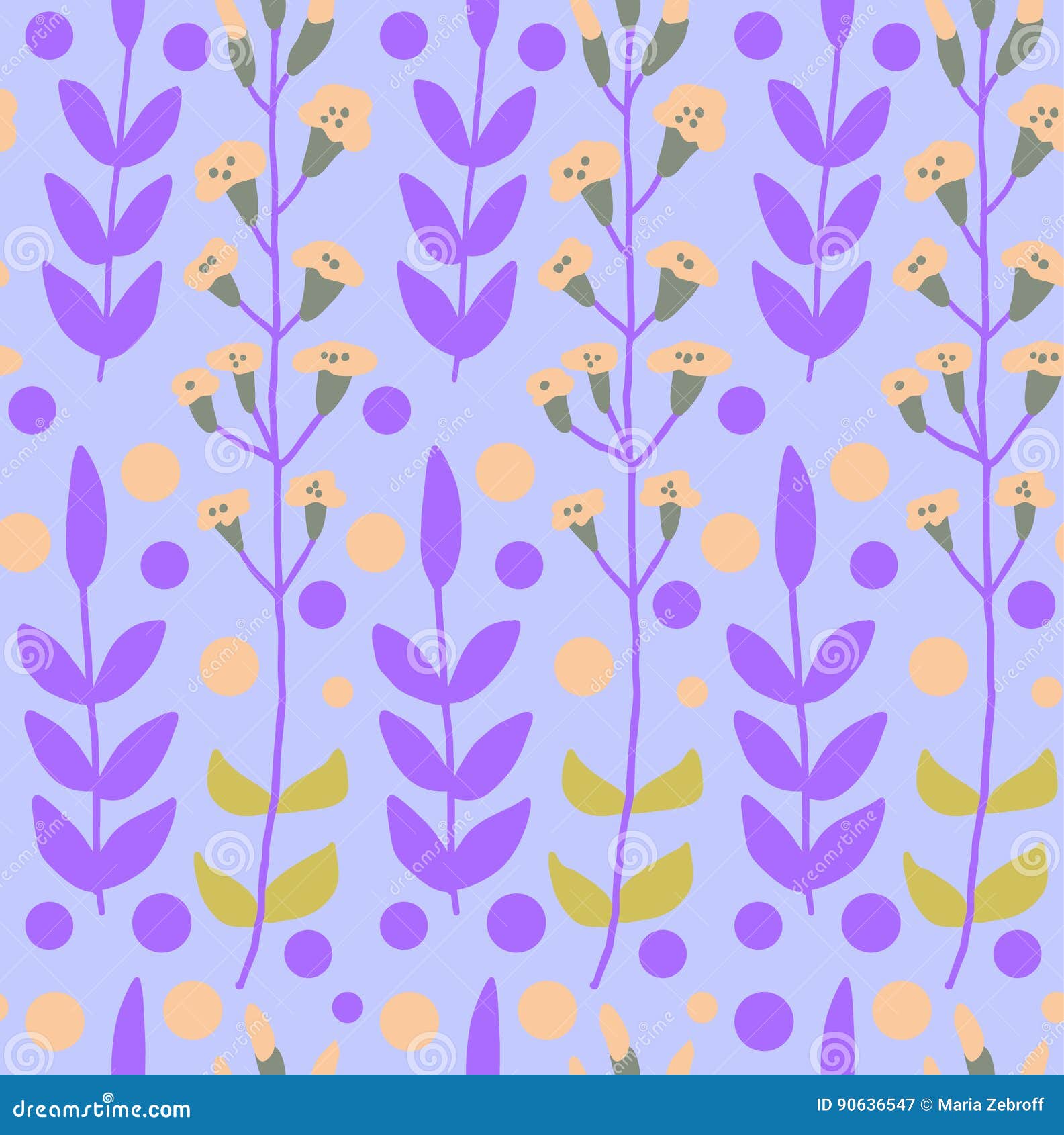 Cute Vector Floral Seamless Pattern Stock Vector - Illustration of ...