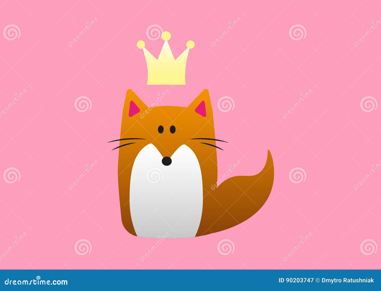 Cute vector fox princess stock vector. Illustration of princess - 90203747