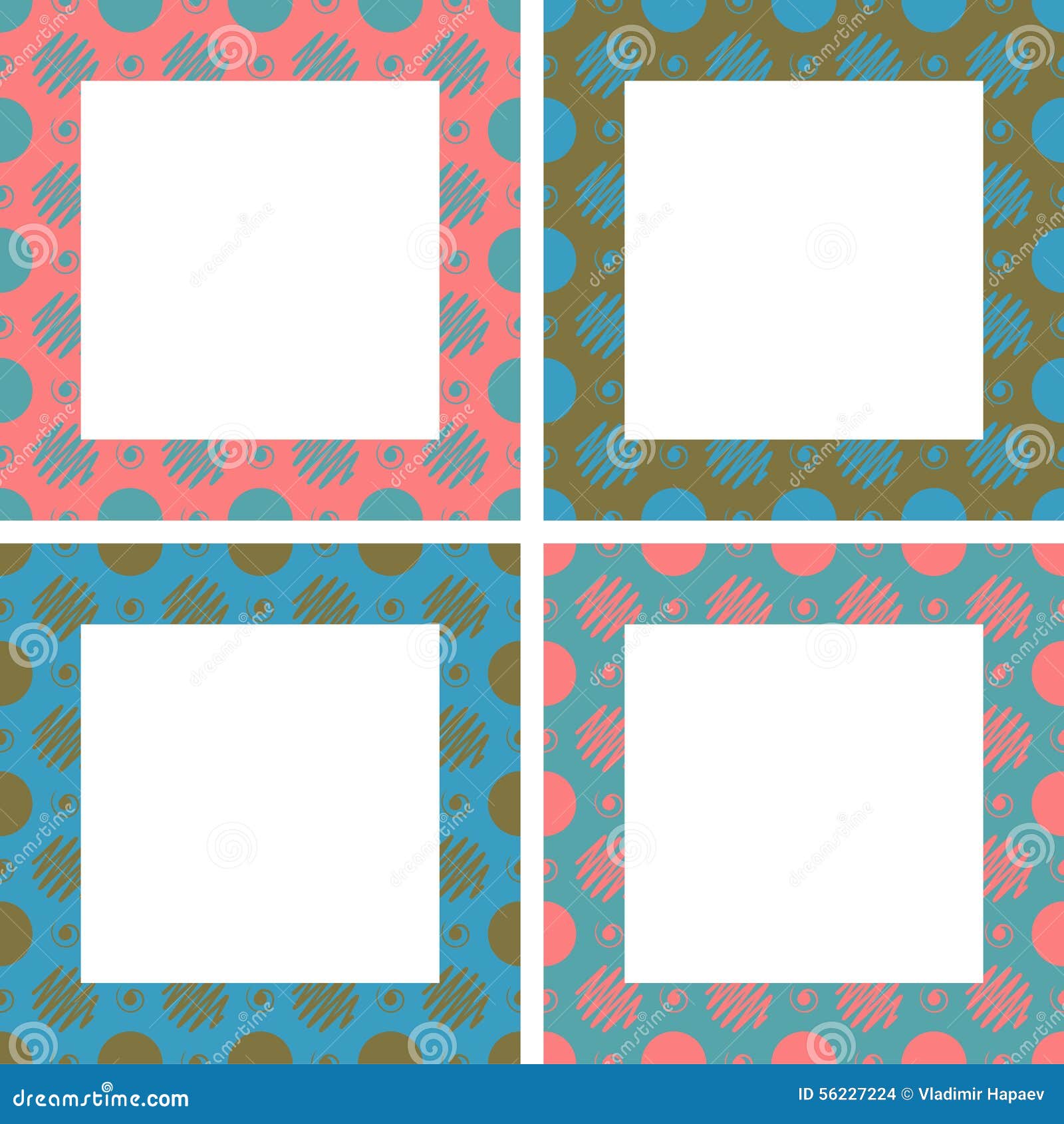 Cute Vector Frames Set. Vintage Frames Set Stock Vector - Illustration ...