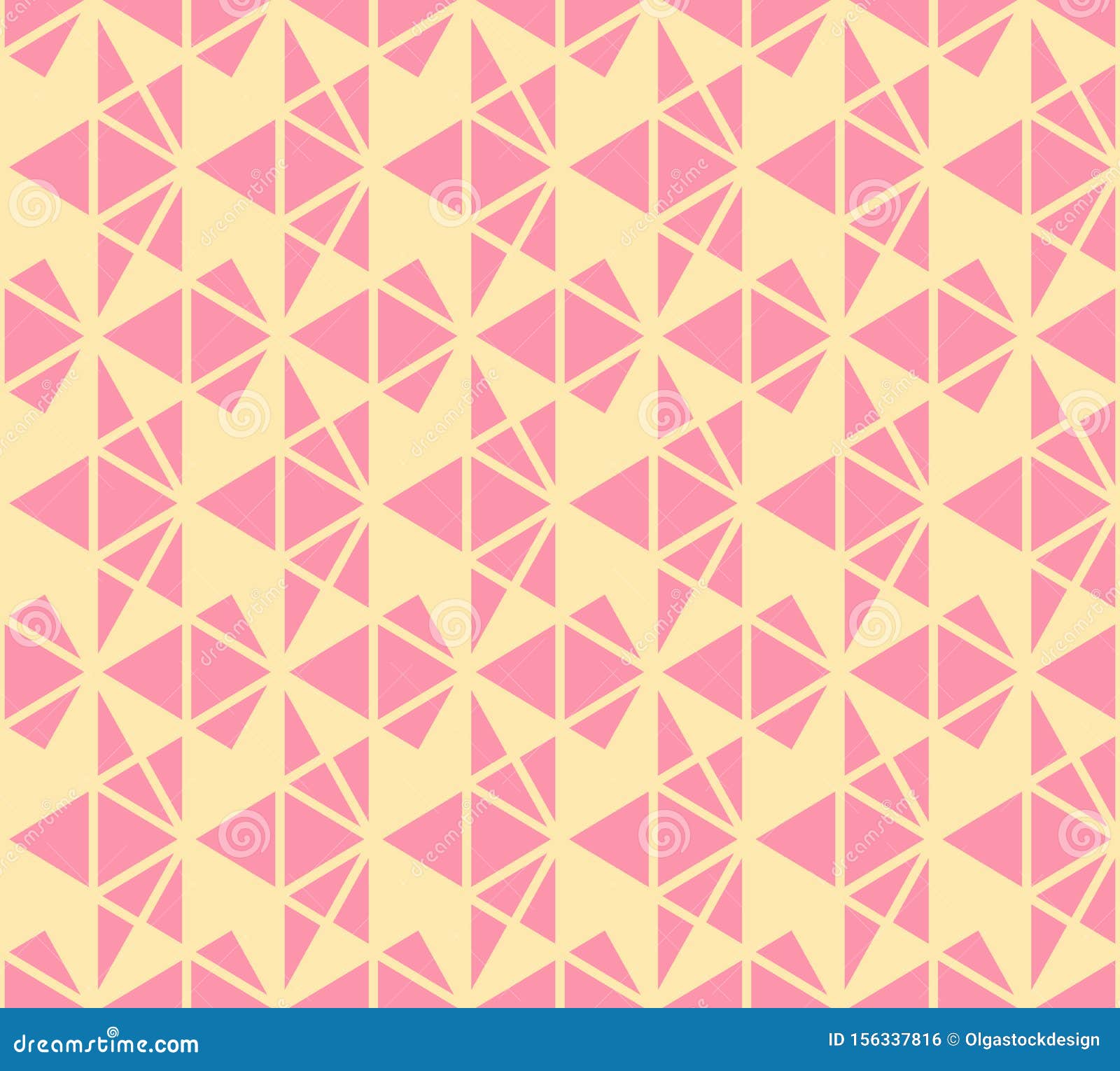 Cute Vector Geometric Seamless Pattern with Triangles in Pink and ...
