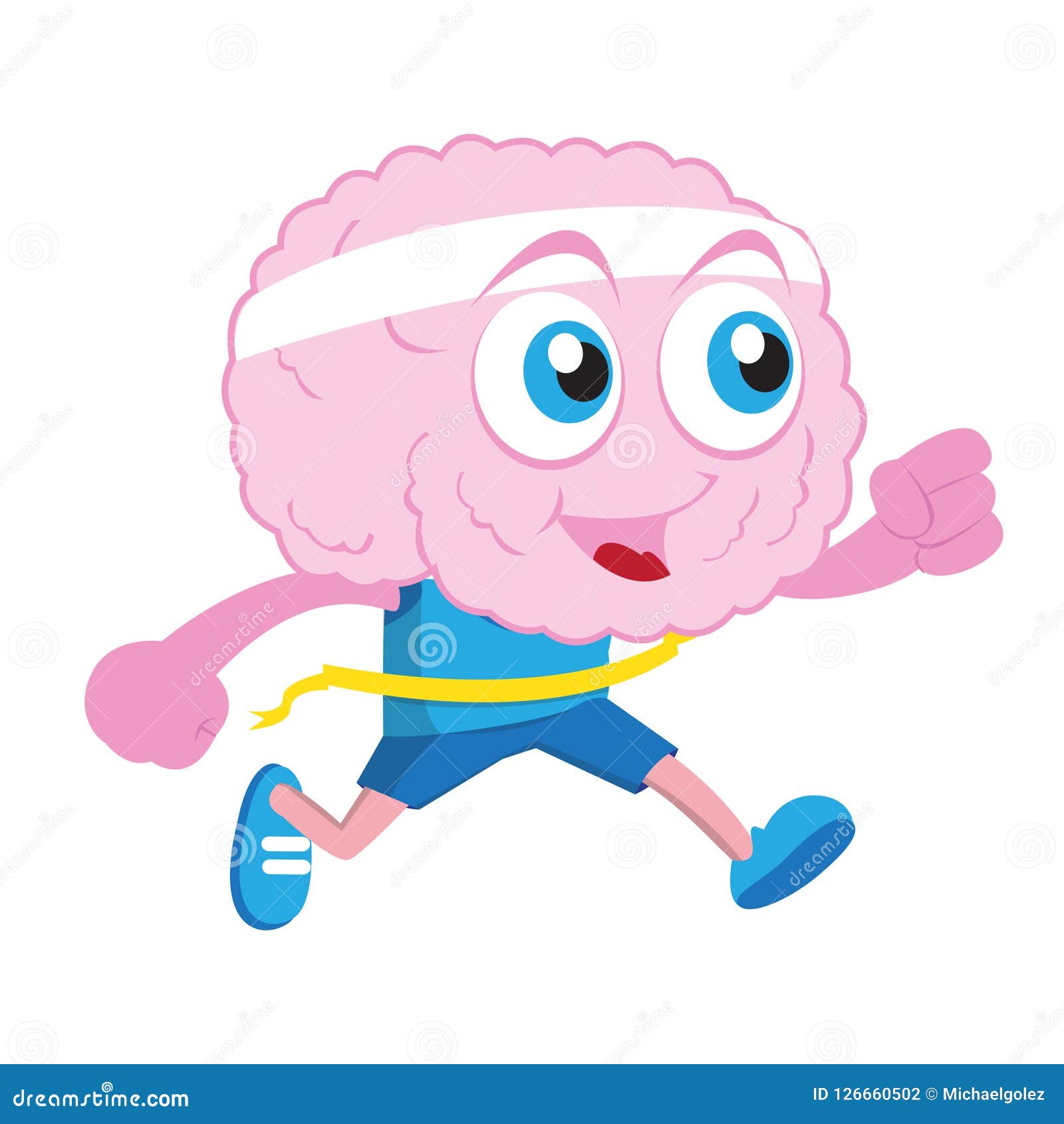 Running Brain Cartoon Character Illustration Stock Illustration ...