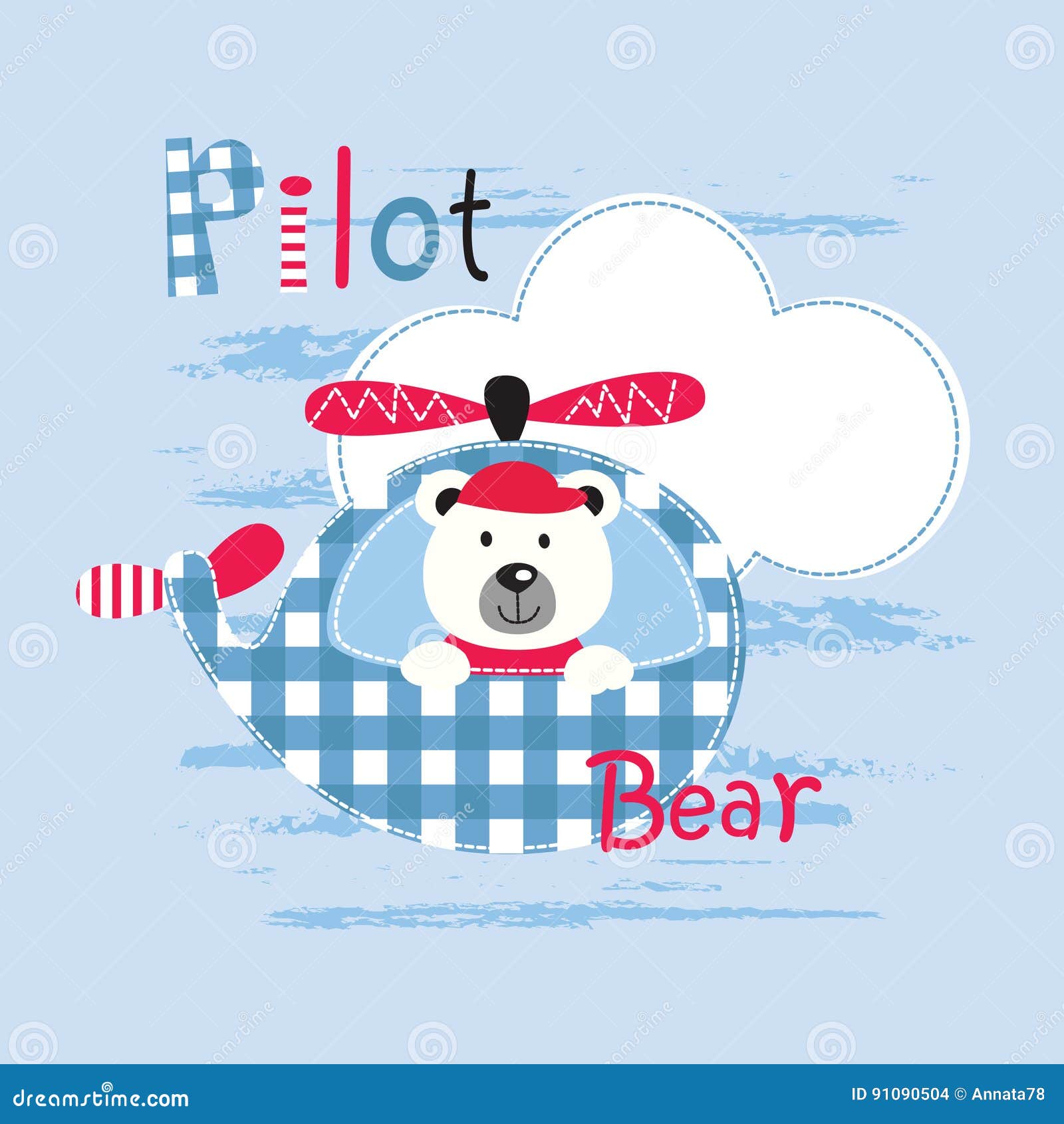 Pilot Bear Vector Cartoon Illustration | CartoonDealer.com #84372938