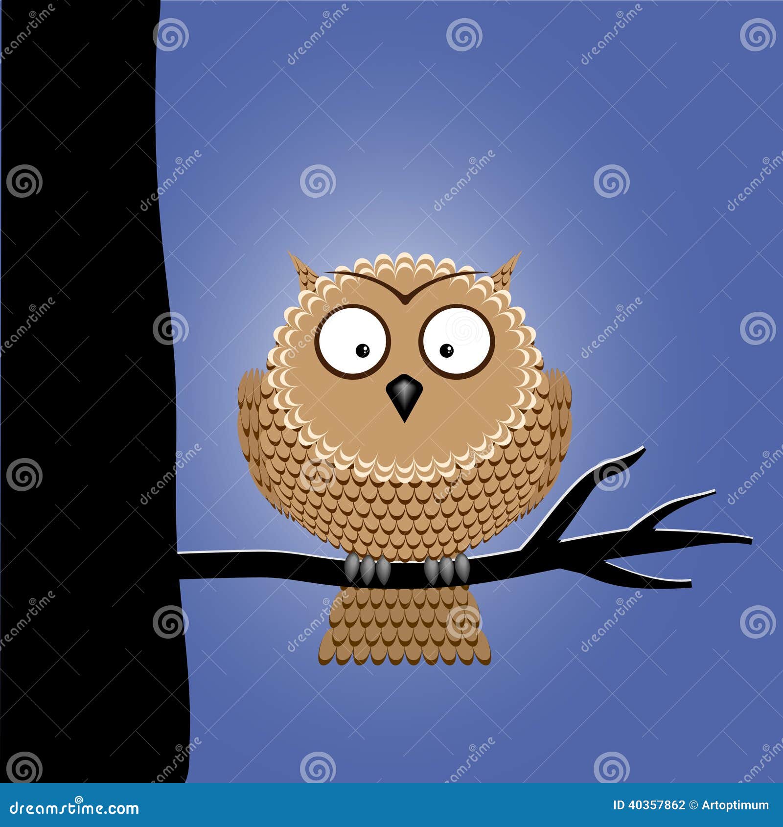 Cute Vector Night Owl stock vector. Illustration of wallpaper - 40357862