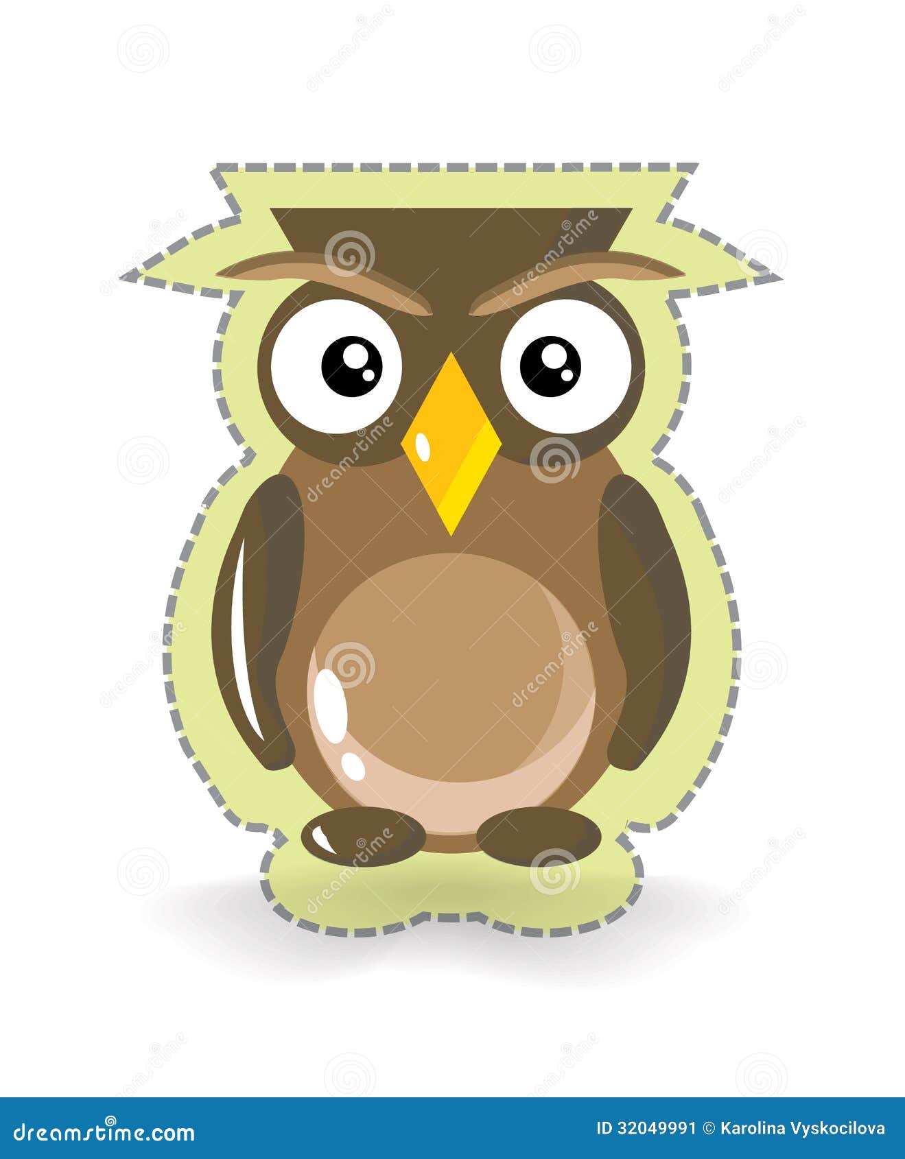 Cute Vector Owl Sticker stock vector. Illustration of forest - 32049991