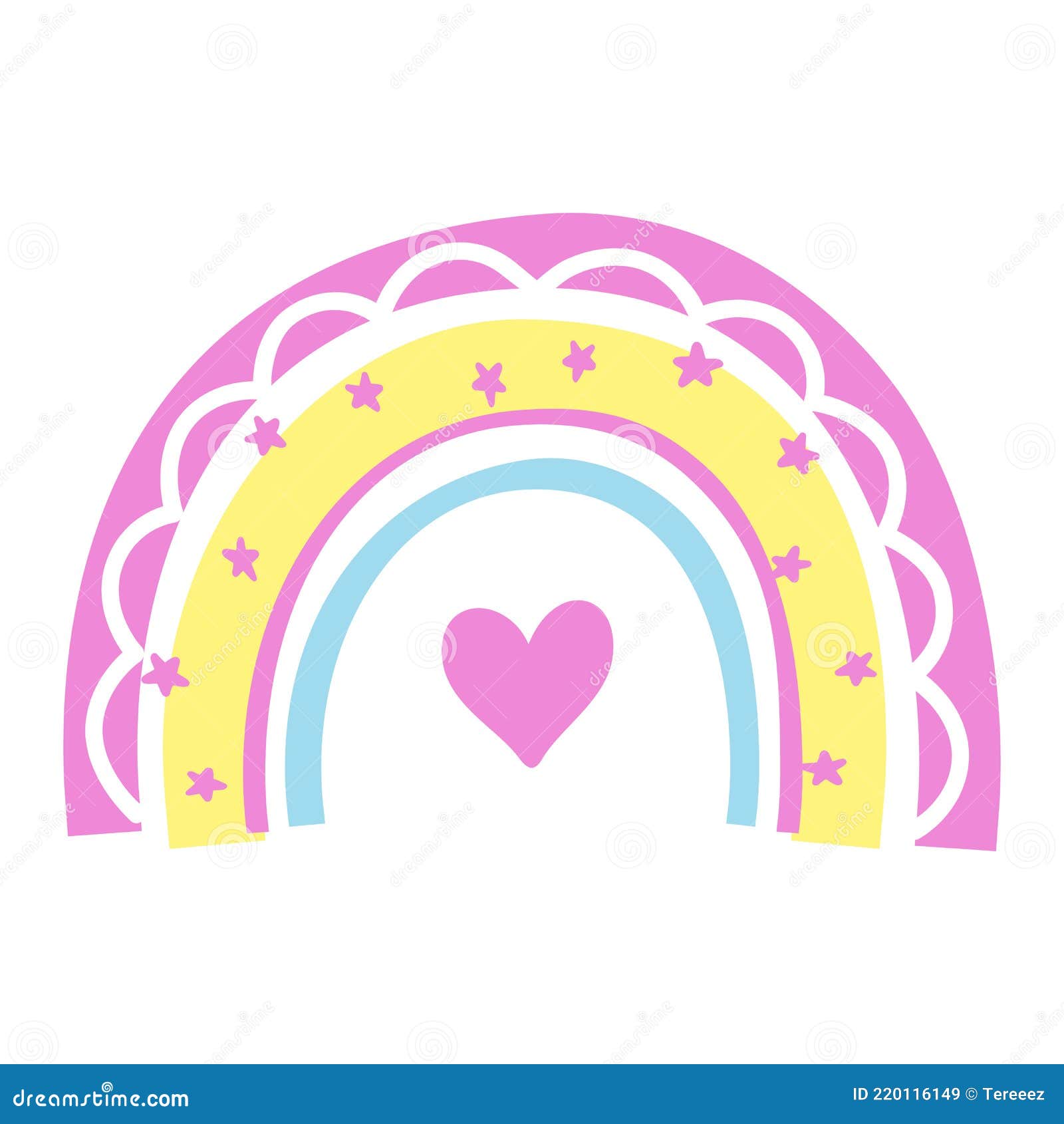 Cute Vector Pastel Colorful Rainbow Drawing Stock Illustration ...