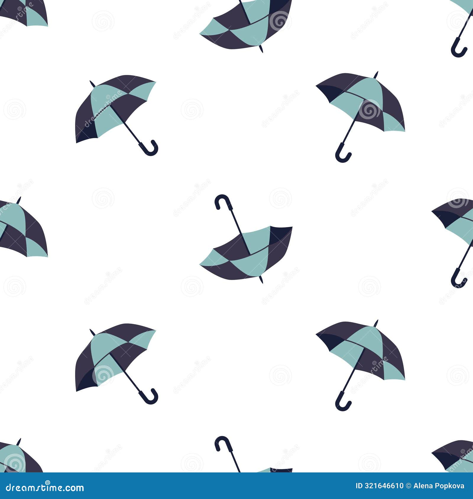 Cute Vector Pattern on White Background. Colorful Umbrellas Stock ...