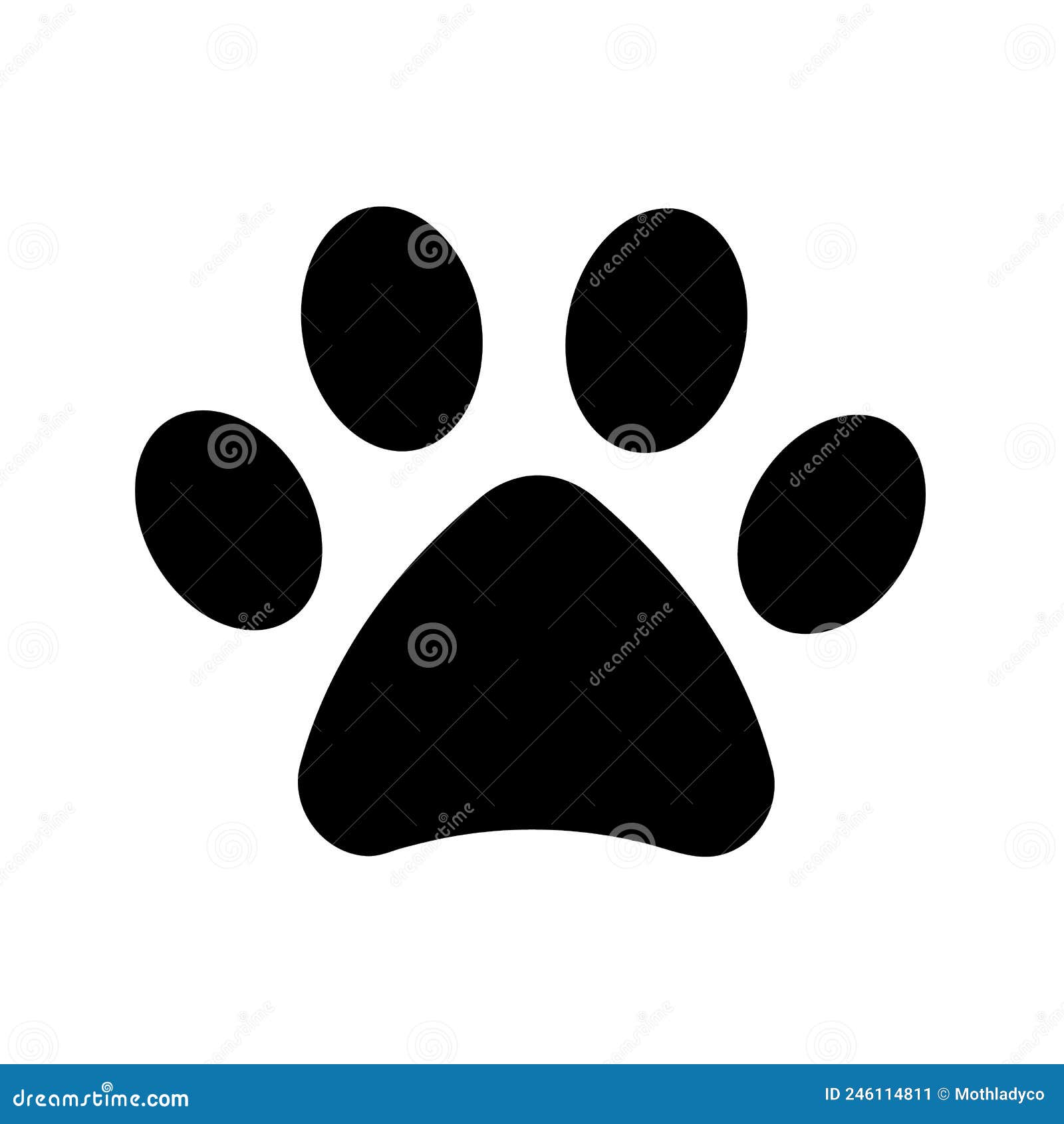 Cute Vector Paw Symbol, Flat Icon Stock Vector - Illustration of print ...