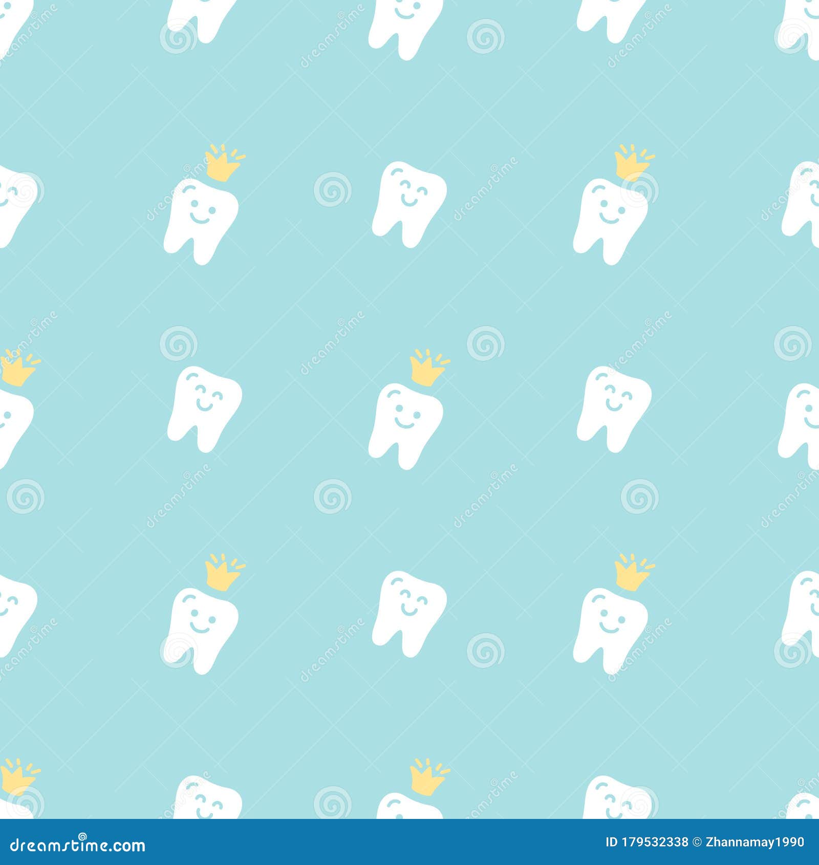 Vector Seamless Modern Dental Pattern Stock Vector - Illustration of ...
