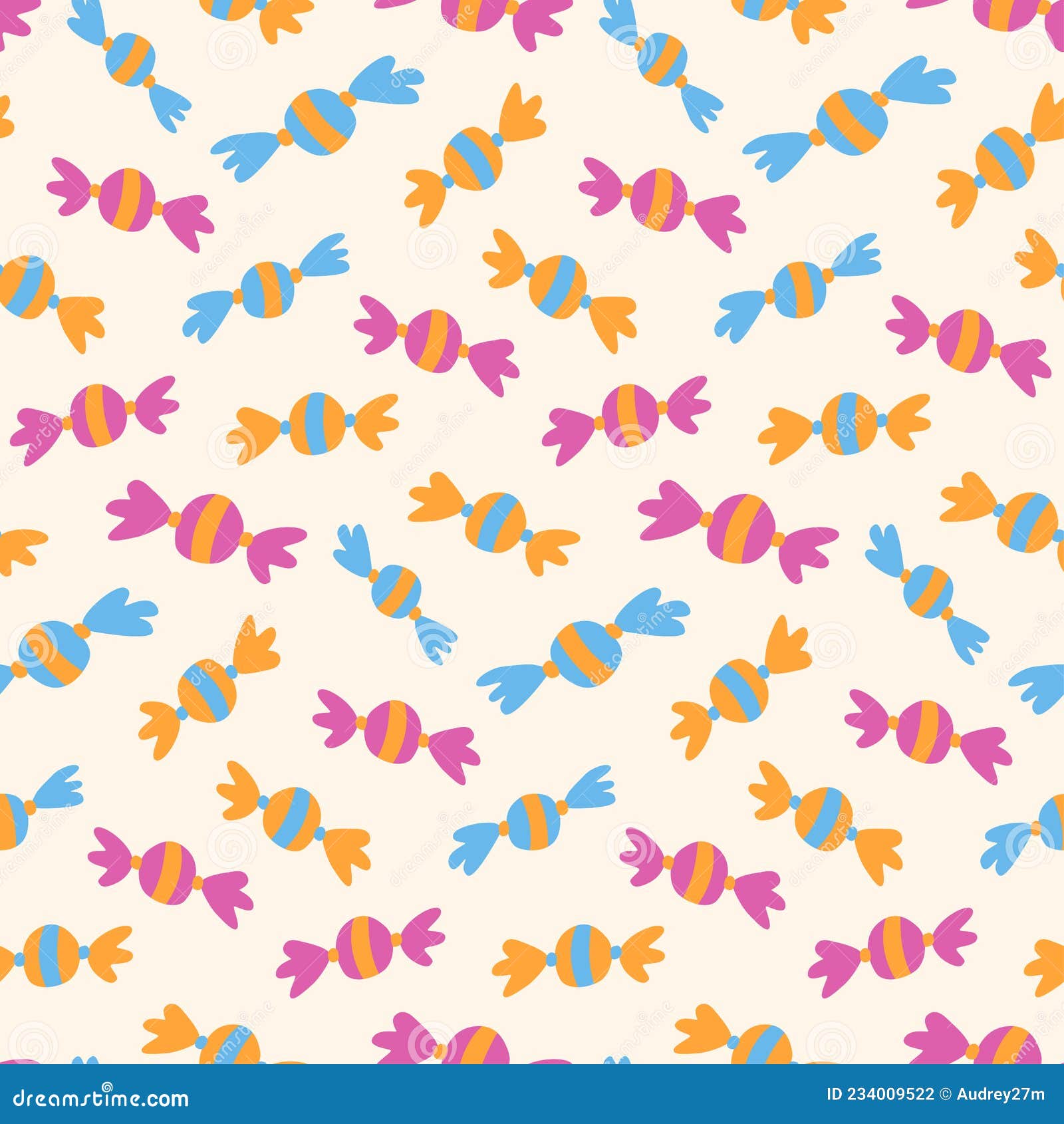 Cute Vector Seamless Pattern with Candy. Stock Vector - Illustration of ...