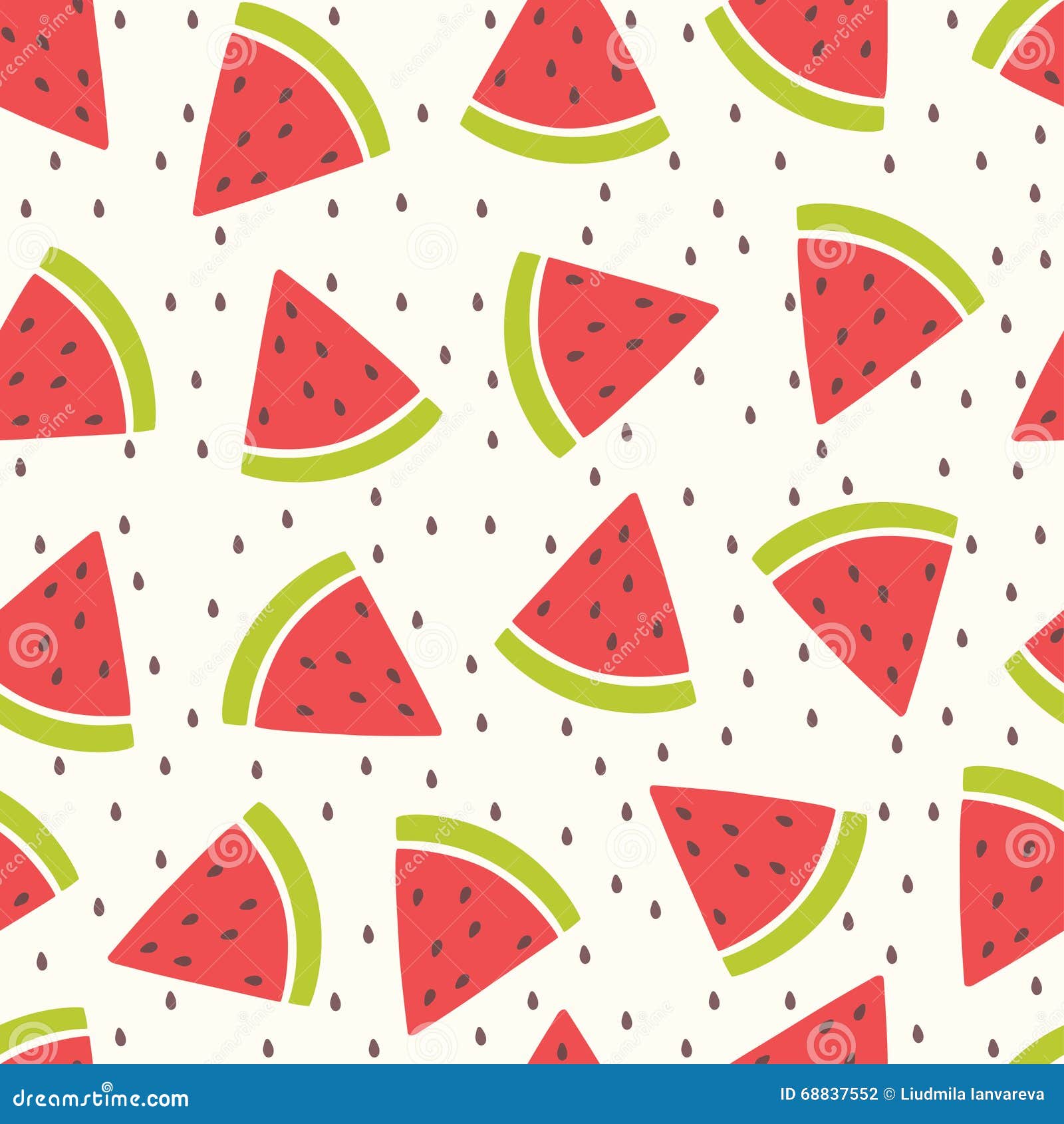 Cute Vector Seamless Pattern with Watermelon. Stock Vector ...